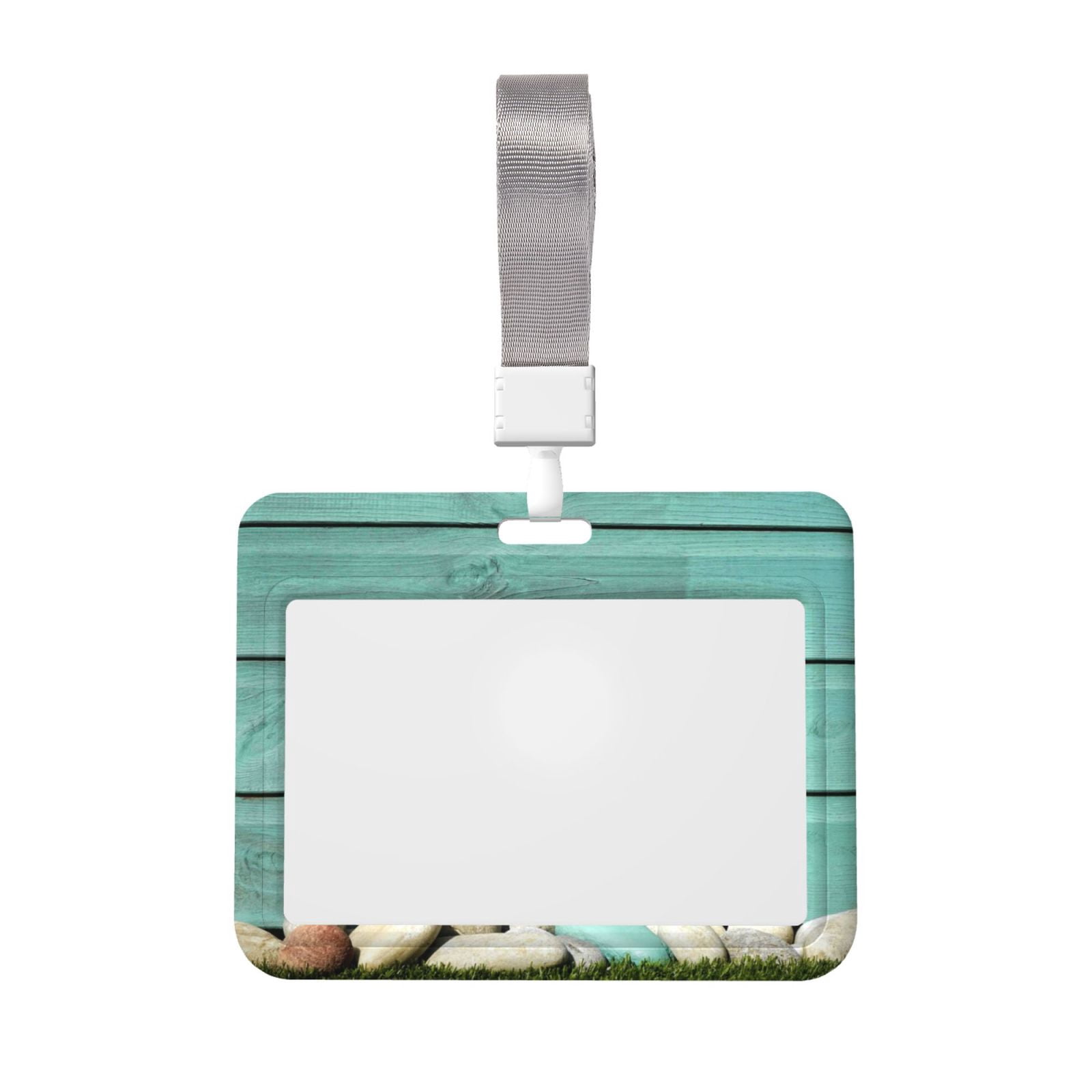 Junzan Wood Grain Id Badge Holder With Windows Key Card Work Badge ...