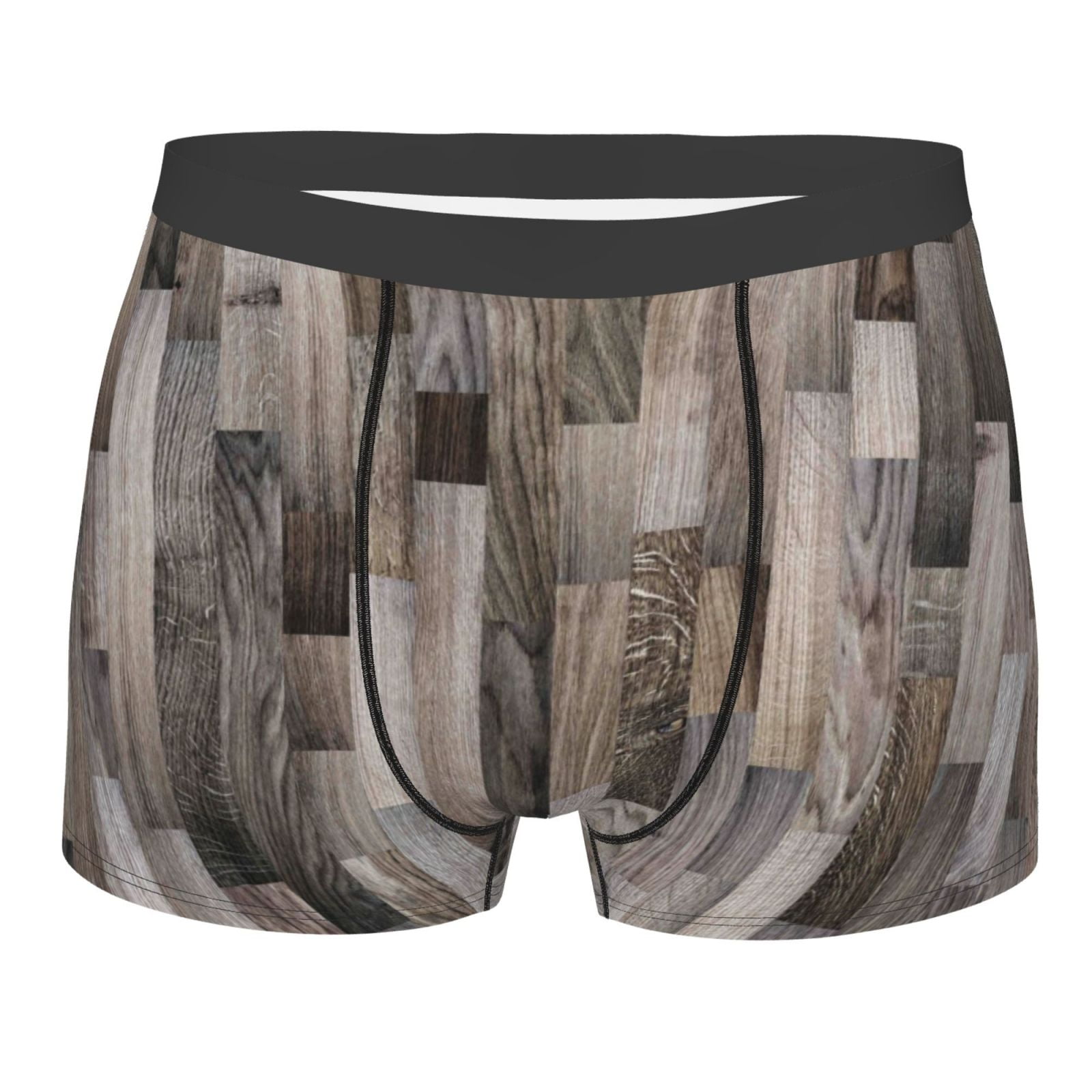 Junzan Wooden Texture Mens Underwear Boxer Briefs For Men’s - Large ...