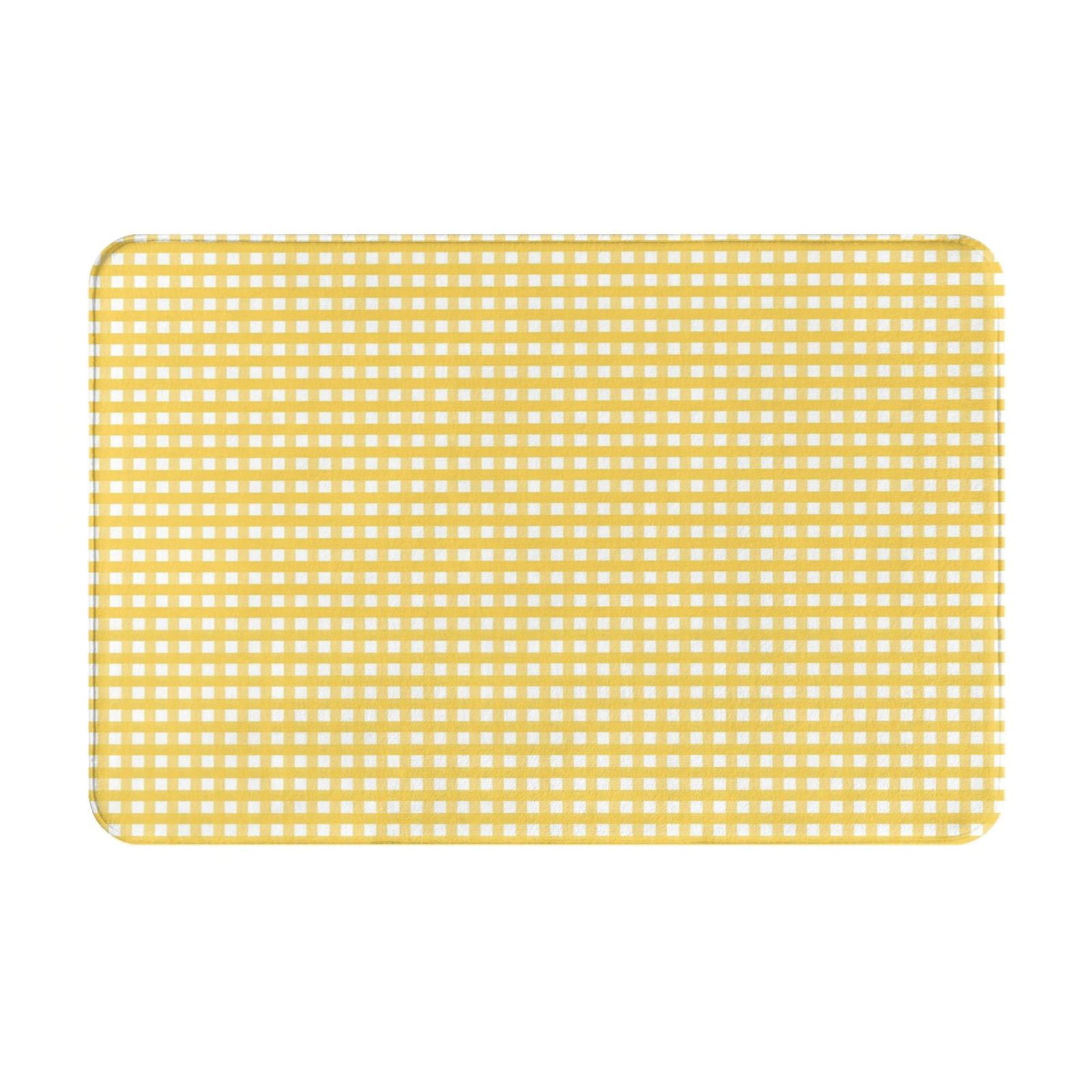 Junzan Yellow Gingham Custom Funny Welcome Doormat Personalized Door ...