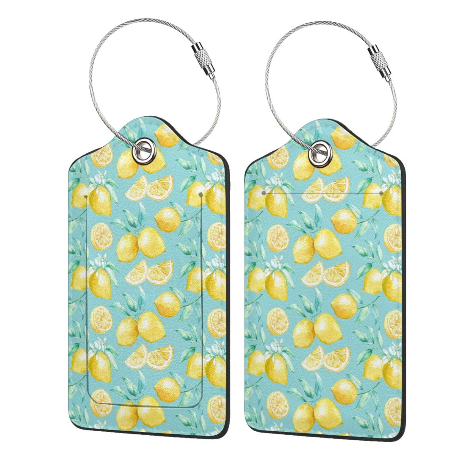 Junzan Yellow Lemon for Luggage Tags,Leather Luggage Tags for Suitcases ...