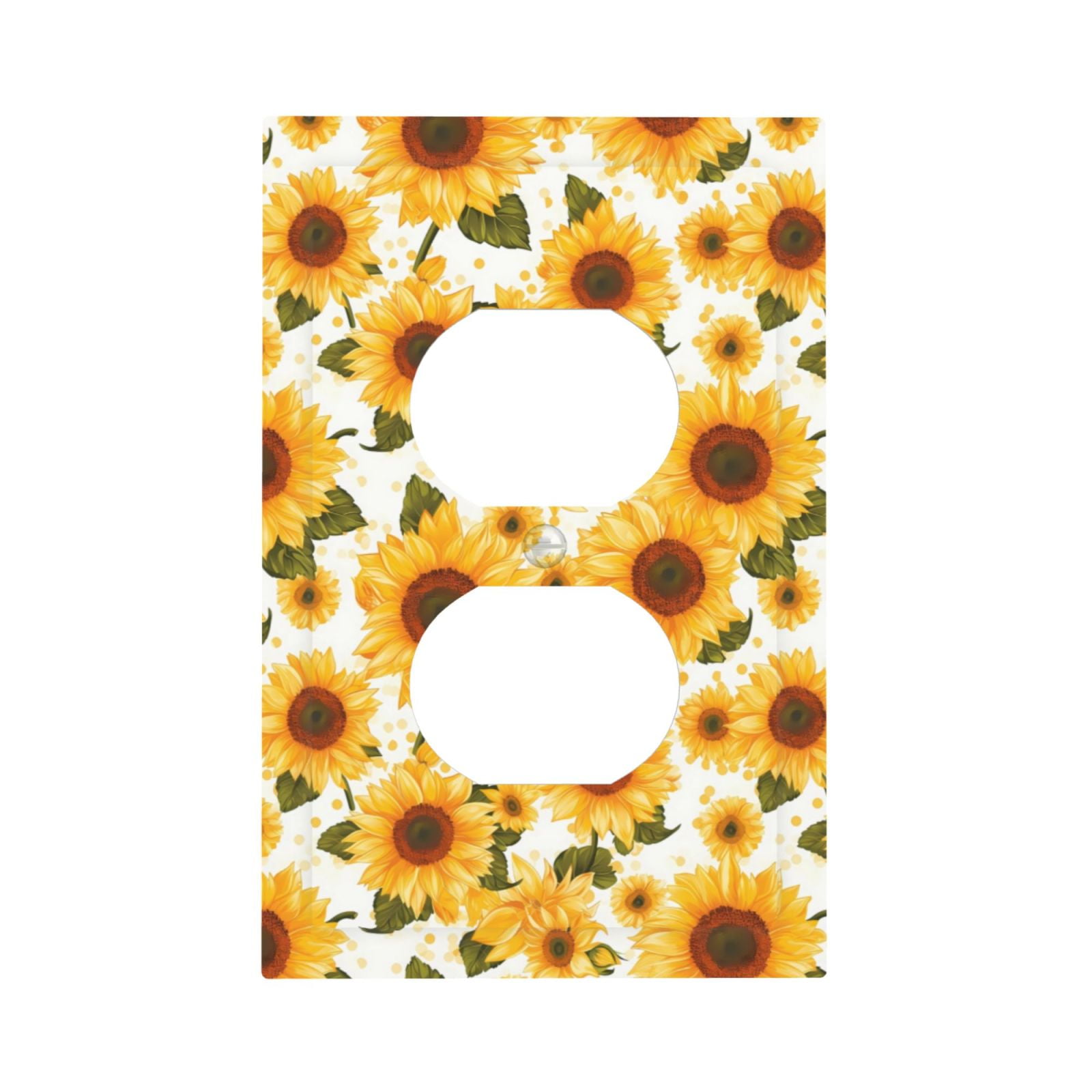 Junzan Yellow Polka Dot Sunflower for Electrical Outlet Covers, 5" x 3 ...