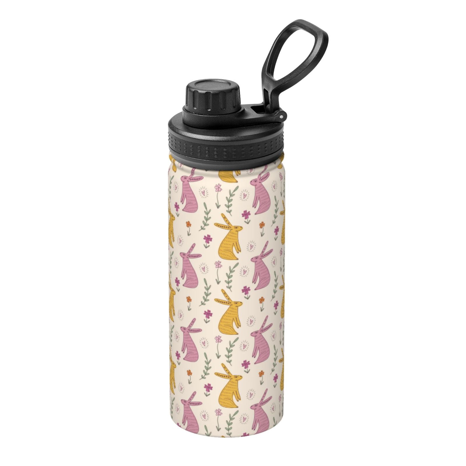 Junzan Yellow Pueple Rabbit Pattern 18OZ Stainless Steel Sports Water ...