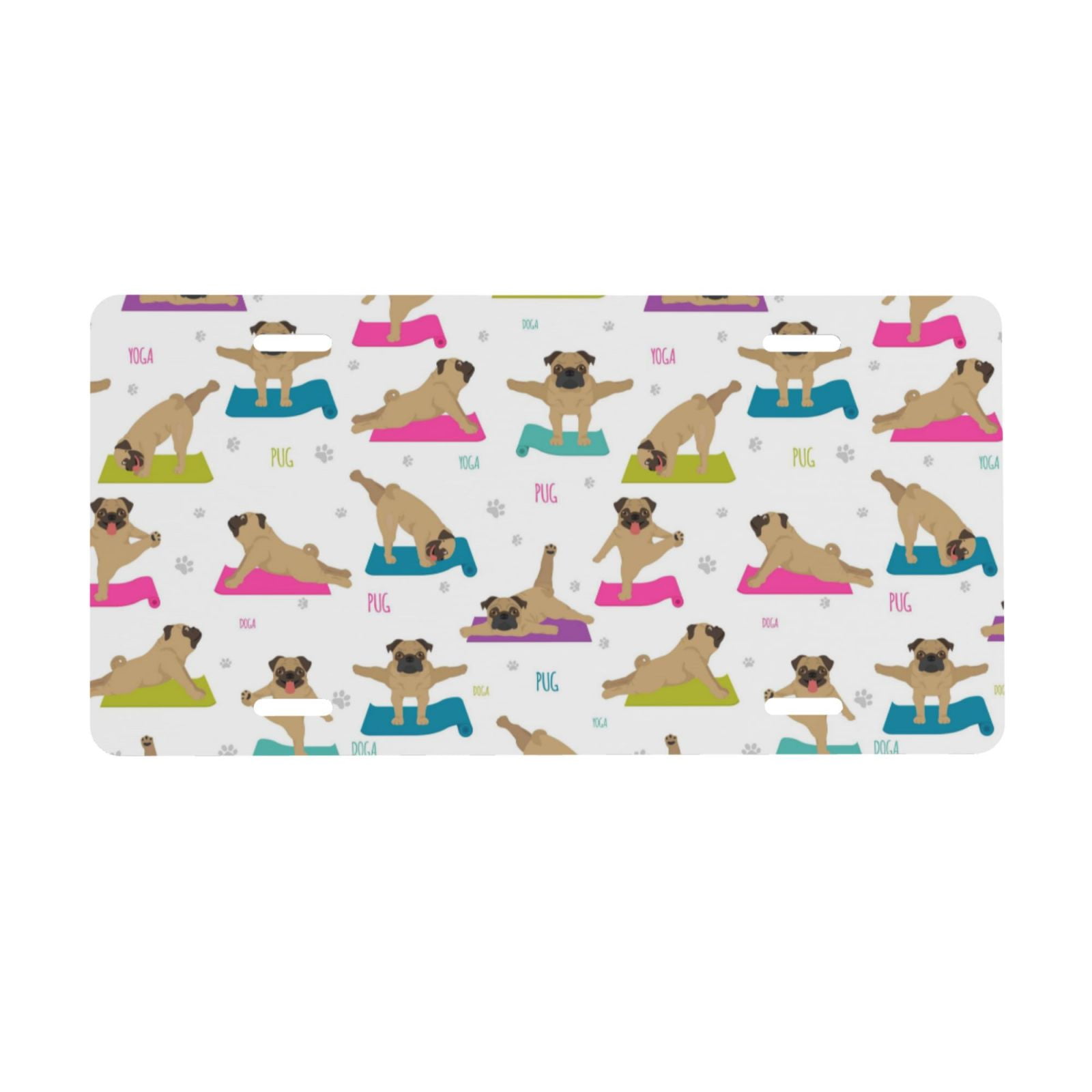 Junzan Yoga Dogs Poses Front License Plate Covers Decorative Car Metal ...