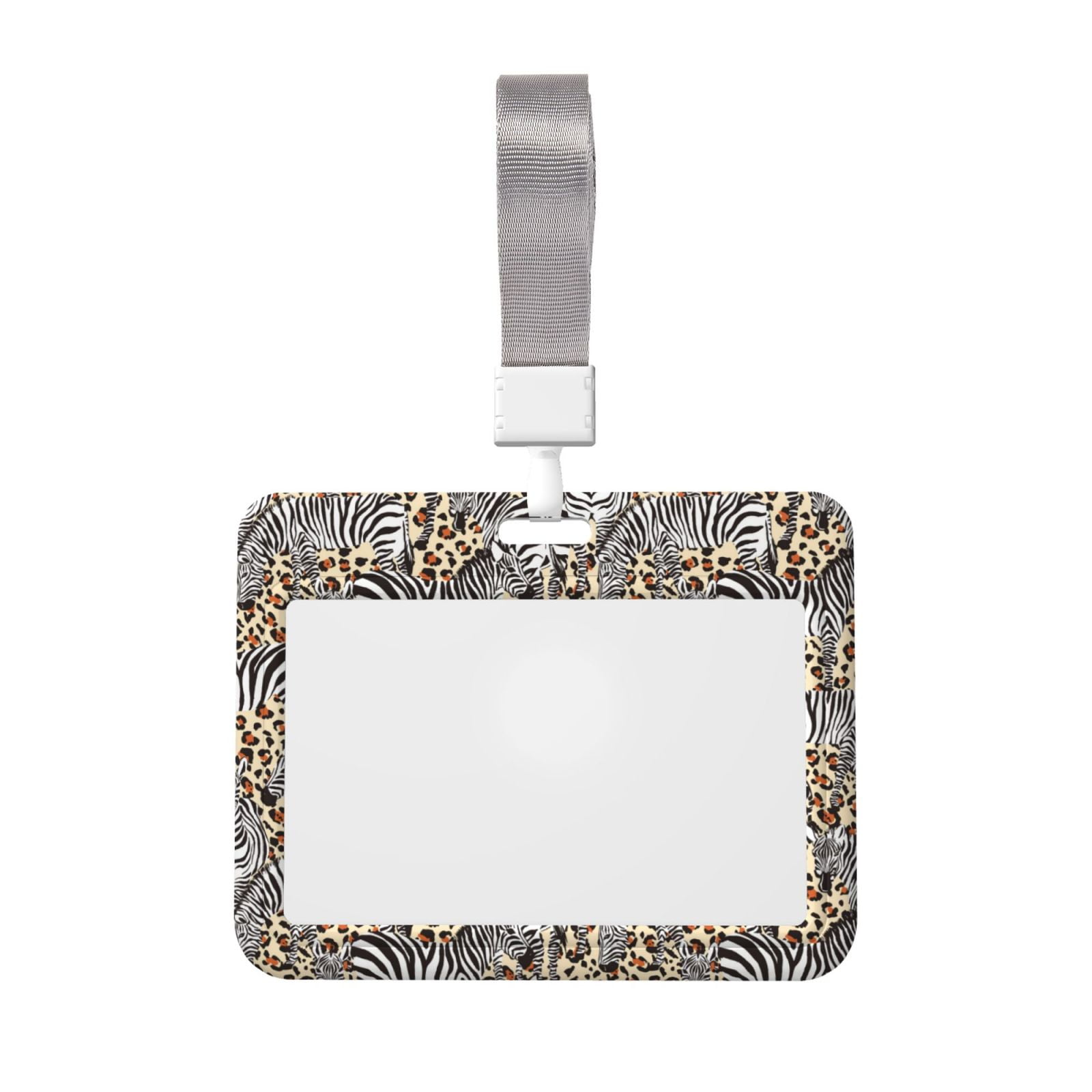 Junzan Zebra ID Badge Holder with Windows Key Card Work Badge Sleeve ...
