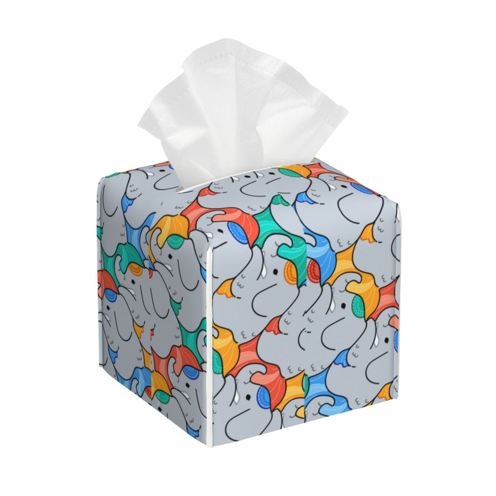 Junzan cartoon Elephant for Tissue Box Cover Holder, Square Facial ...