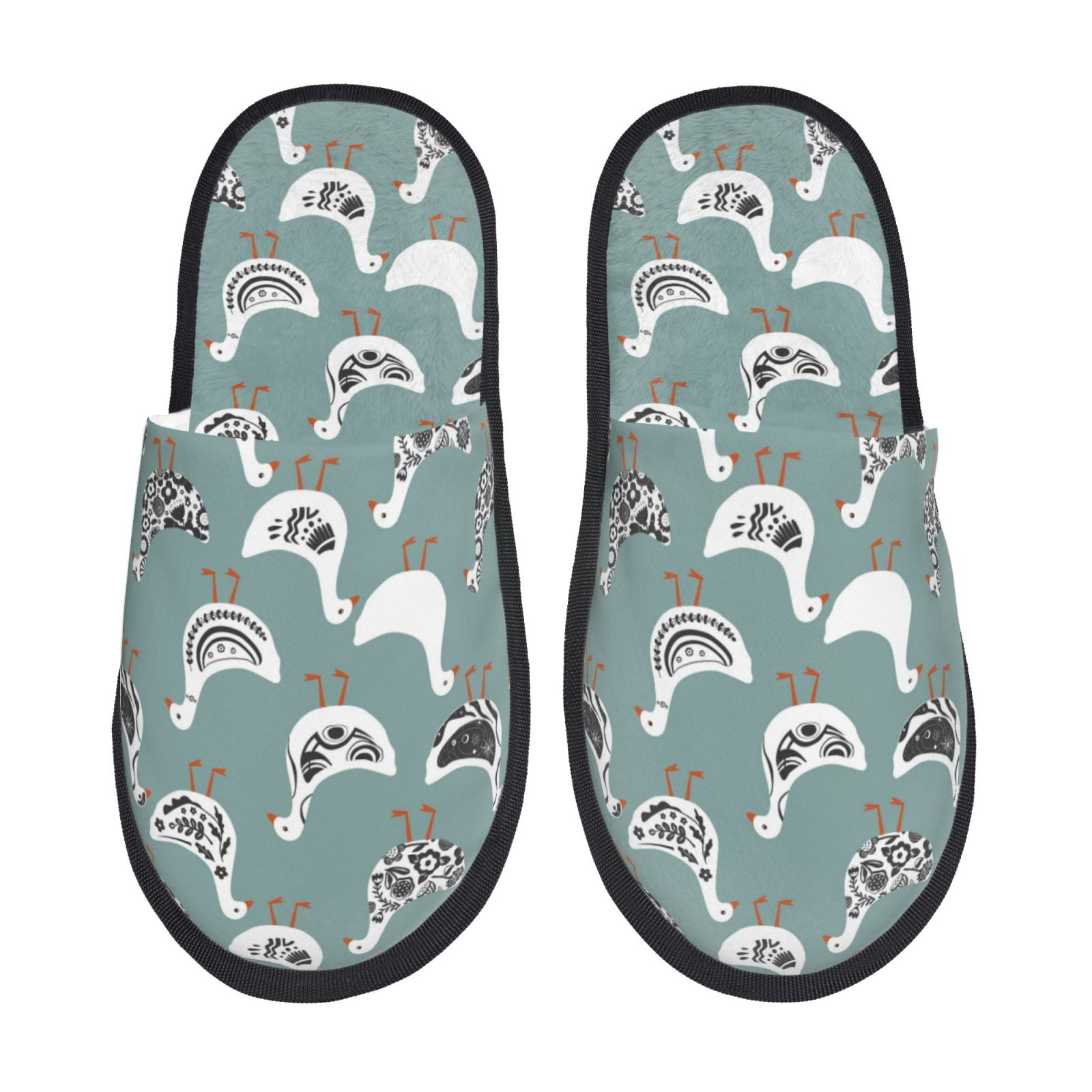 Junzan cartoon geese Fuzzy Feet Slippers for Women,House Shoes Non Slip ...
