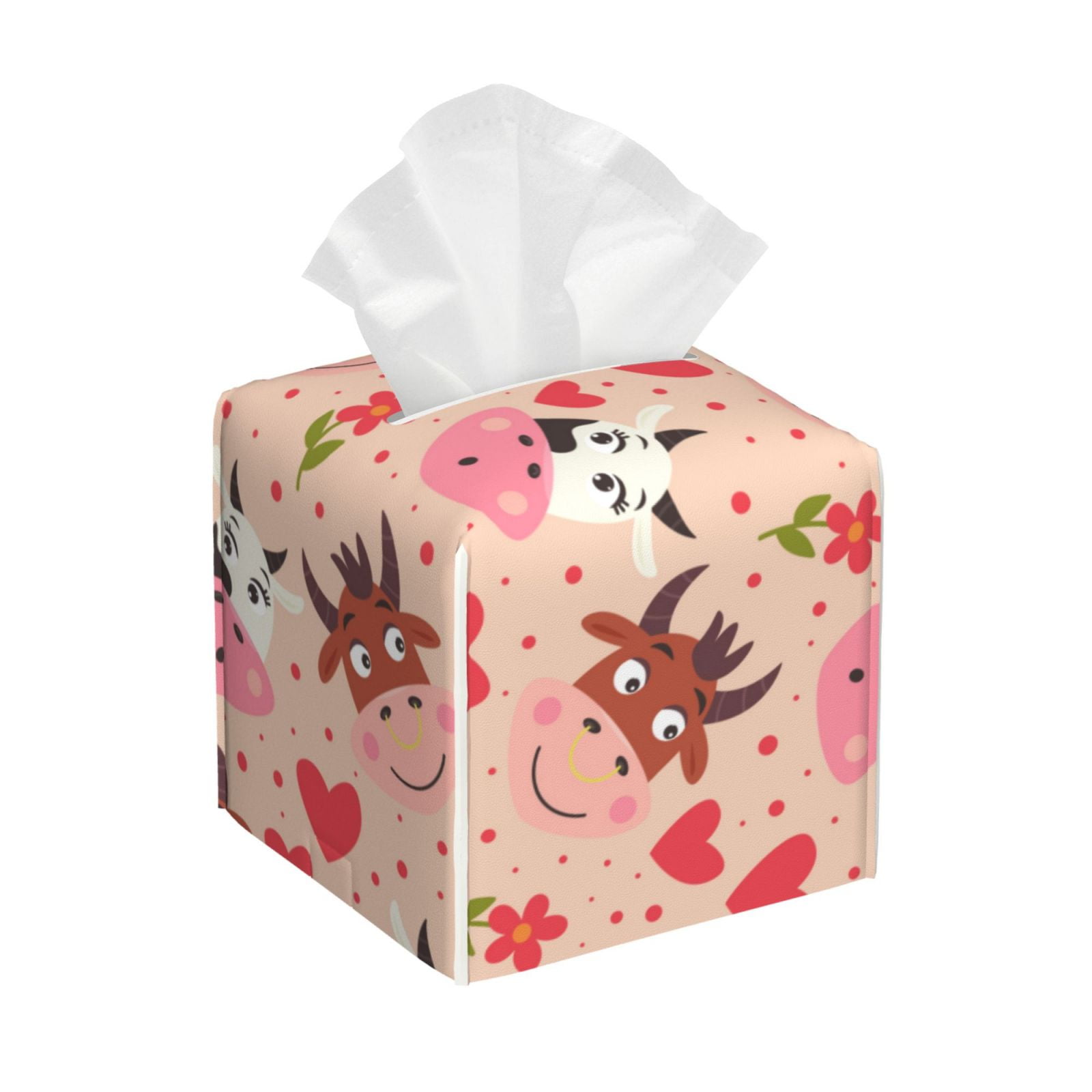 Junzan cow bull with flower and heart for Tissue Box Cover Holder ...