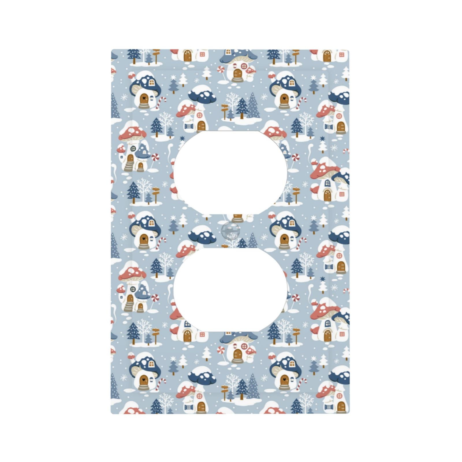 Junzan cute Mushroom Village for Electrical Outlet Covers, 5" x 3 ...