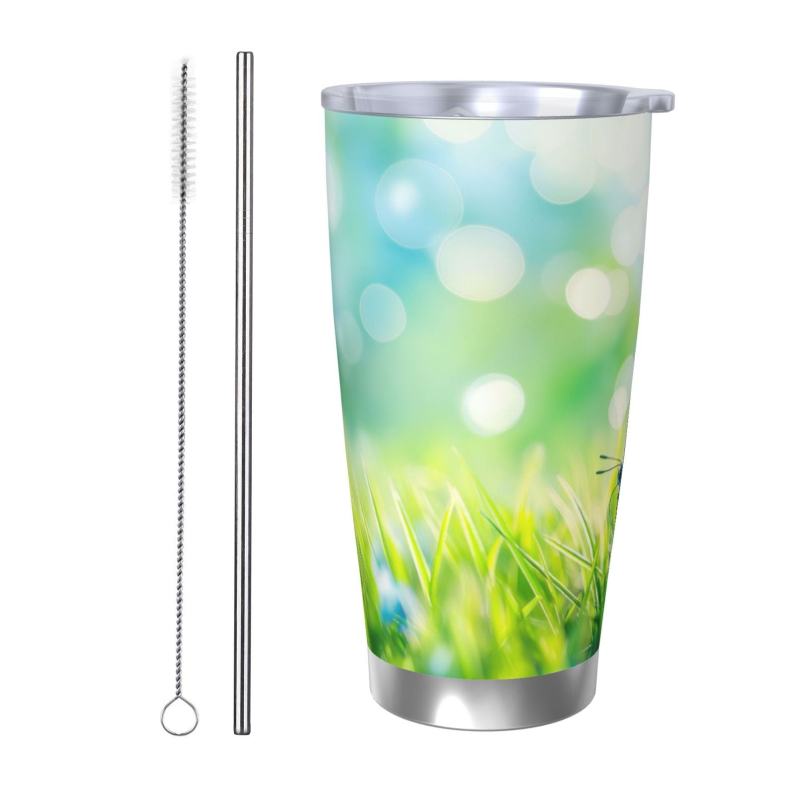 Junzan green grass and butterfly for 20oz Stainless Steel Insulated Car ...