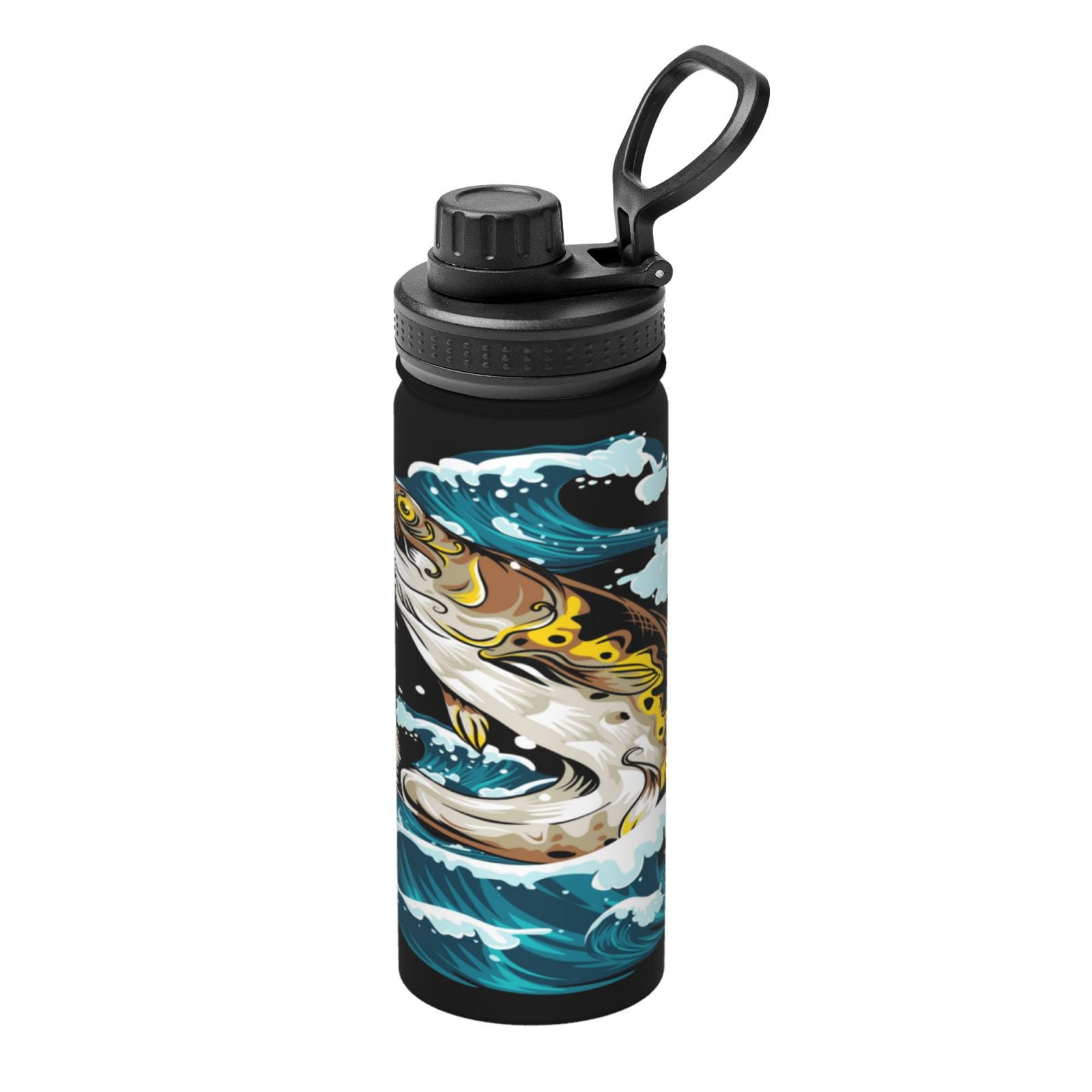 Junzan green salmon fish Pattern 18OZ Stainless Steel Sports Water Cup ...