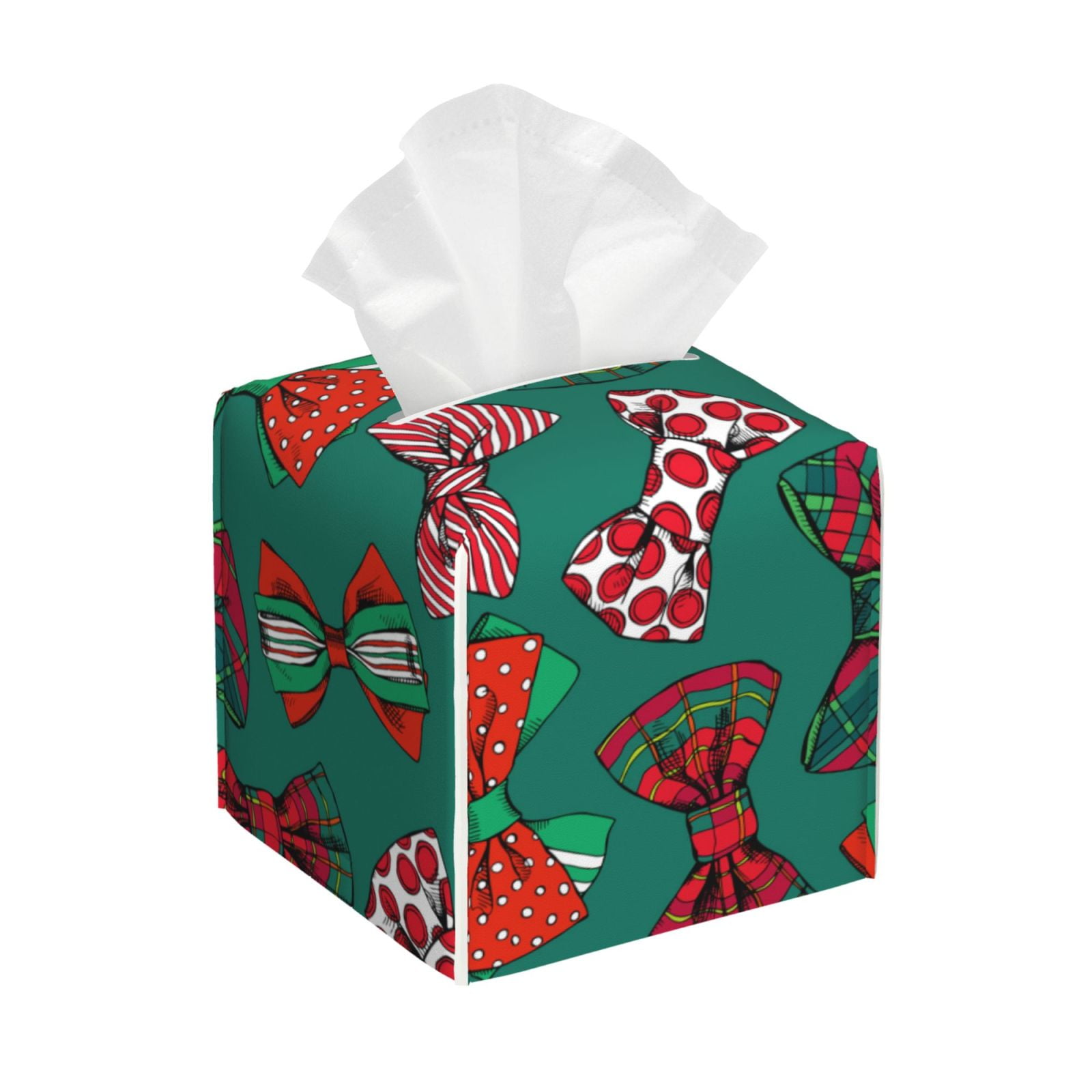 Junzan red and green bow tie for Tissue Box Cover Holder, Square Facial ...