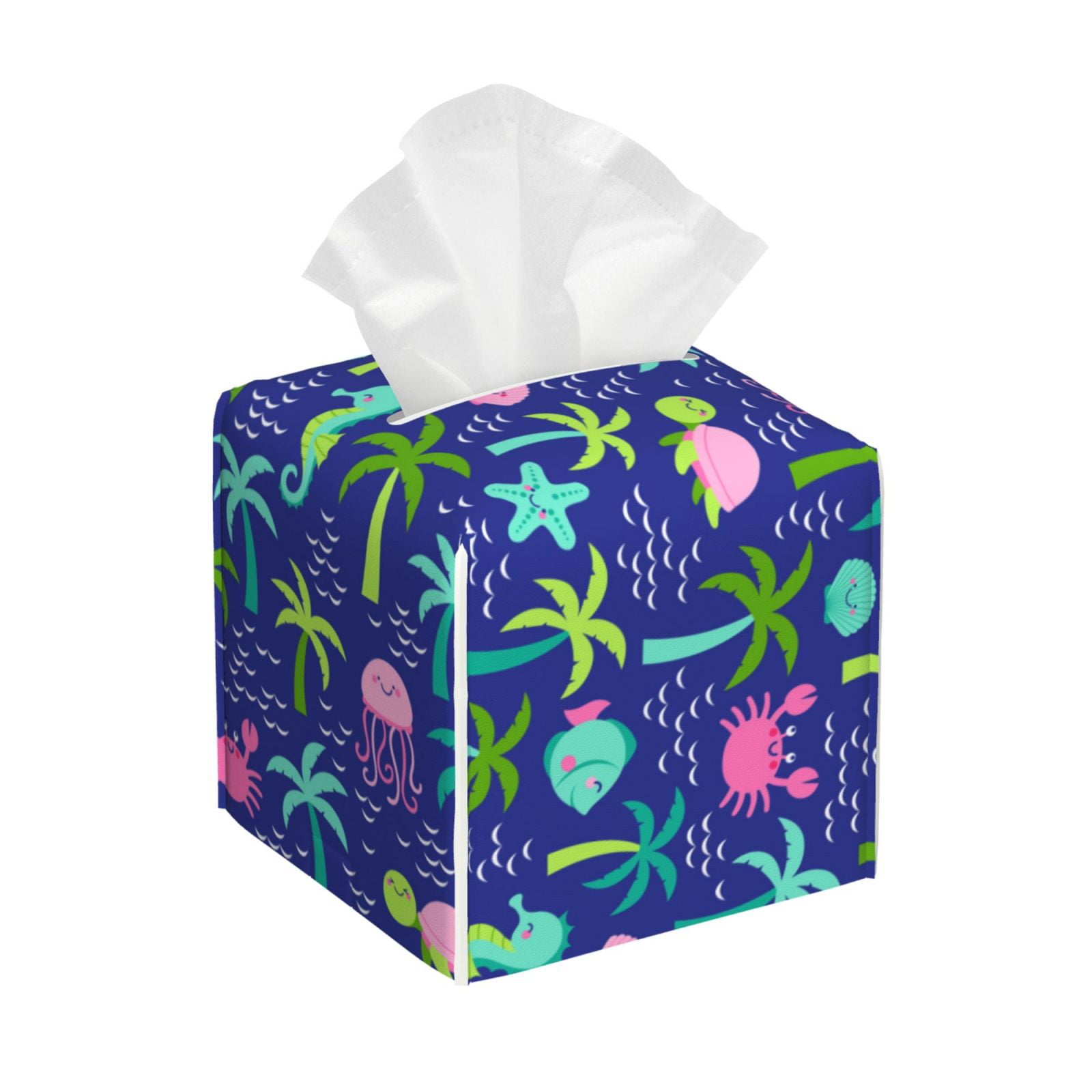 Junzan sea animals with palm tree for Tissue Box Cover Holder, Square ...