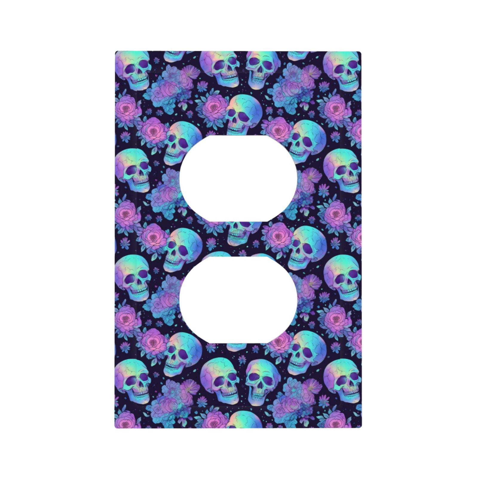 Junzan starry sky Skull flower for Electrical Outlet Covers, 5" x 3 ...