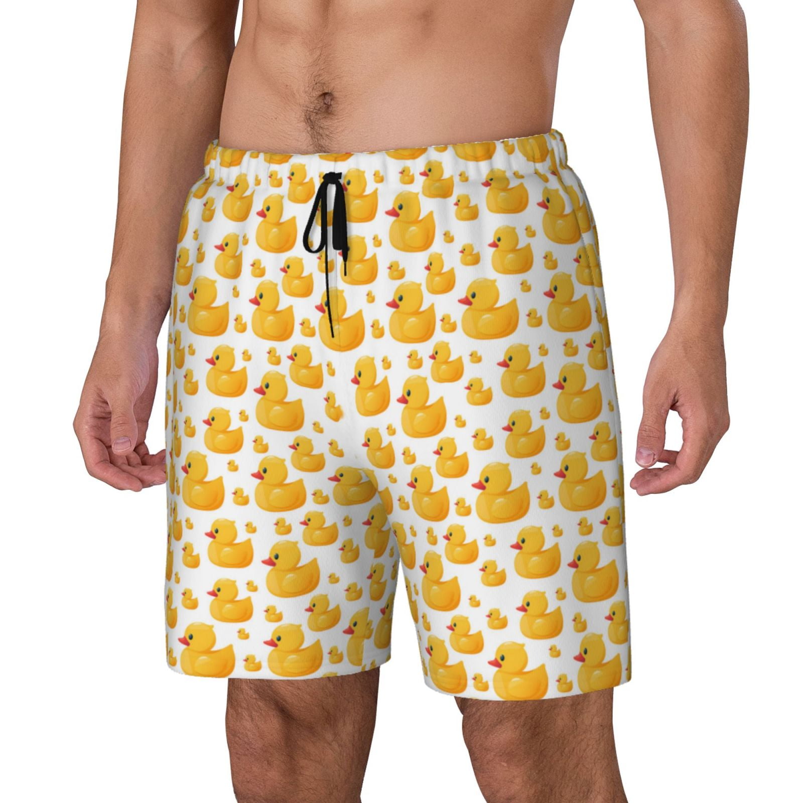 Junzan yellow rubber ducks Print Swim Trunks Men Swim Shorts with Built ...