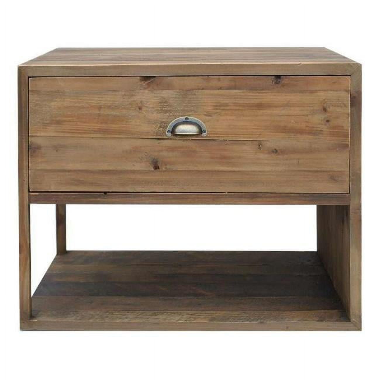 Juo 30 Inch Nightstand, Open Bottom Shelf, 1 Drawer, Distressed Brown ...