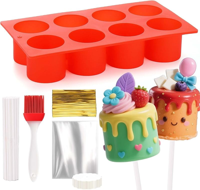 Juome Round Cake Pop Mold with 9 Inch Tray Stand, ABS Cake Pop Cutter ...
