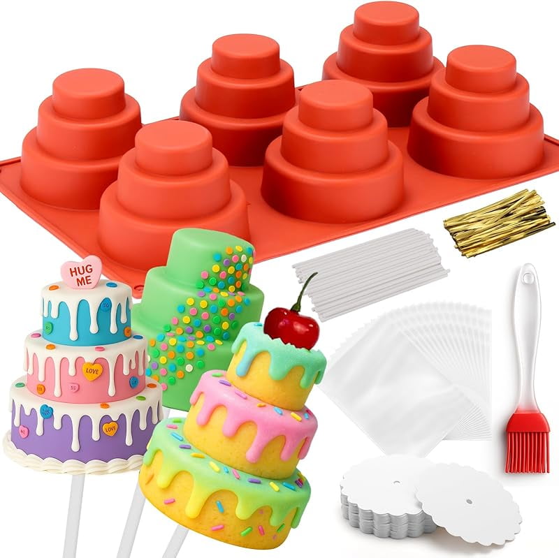 Juome Round Cake Pop Mold with 9 Inch Tray Stand, ABS Cake Pop Cutter ...