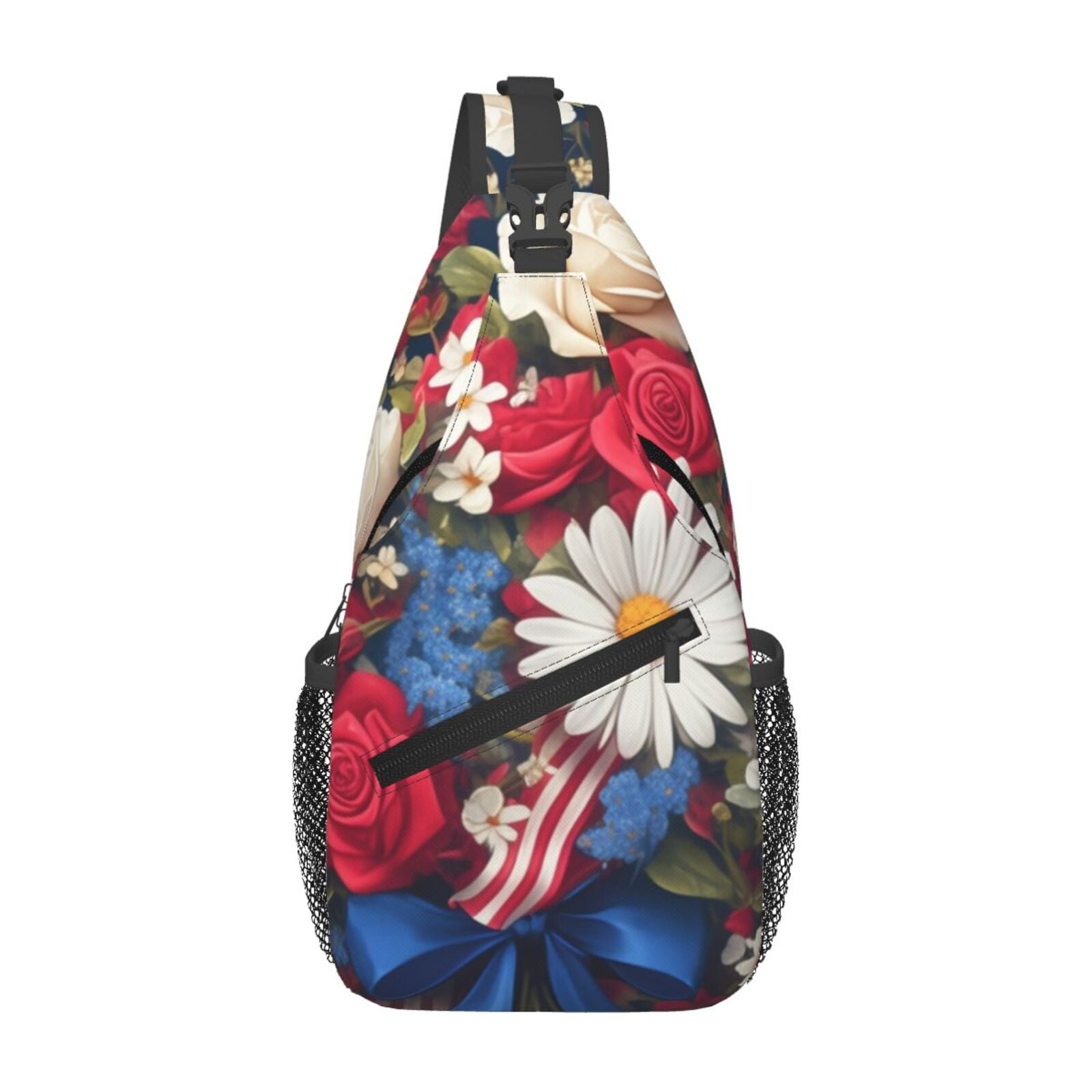 Juoritu American Flag Stars USa Patriotic Watercolor Men's Crossbody ...