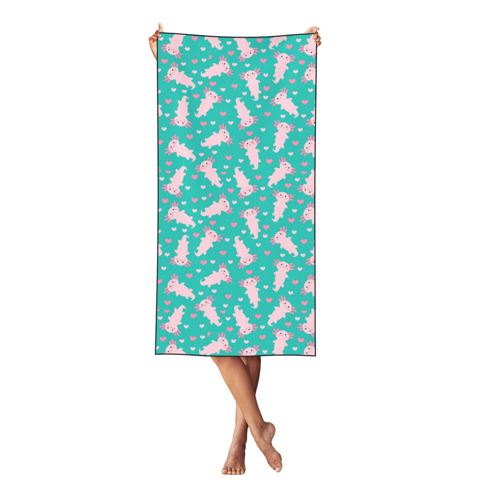 Juoritu Beach Towel 27.5 x 55 Inches - Cartoon Axolotl - Walmart.com