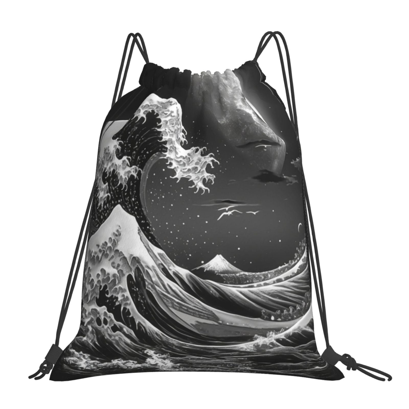 Juoritu Moon Ocean Waves Door Mountain Fuji Japanese Style Marine Coastal Nautical Theme Water ...