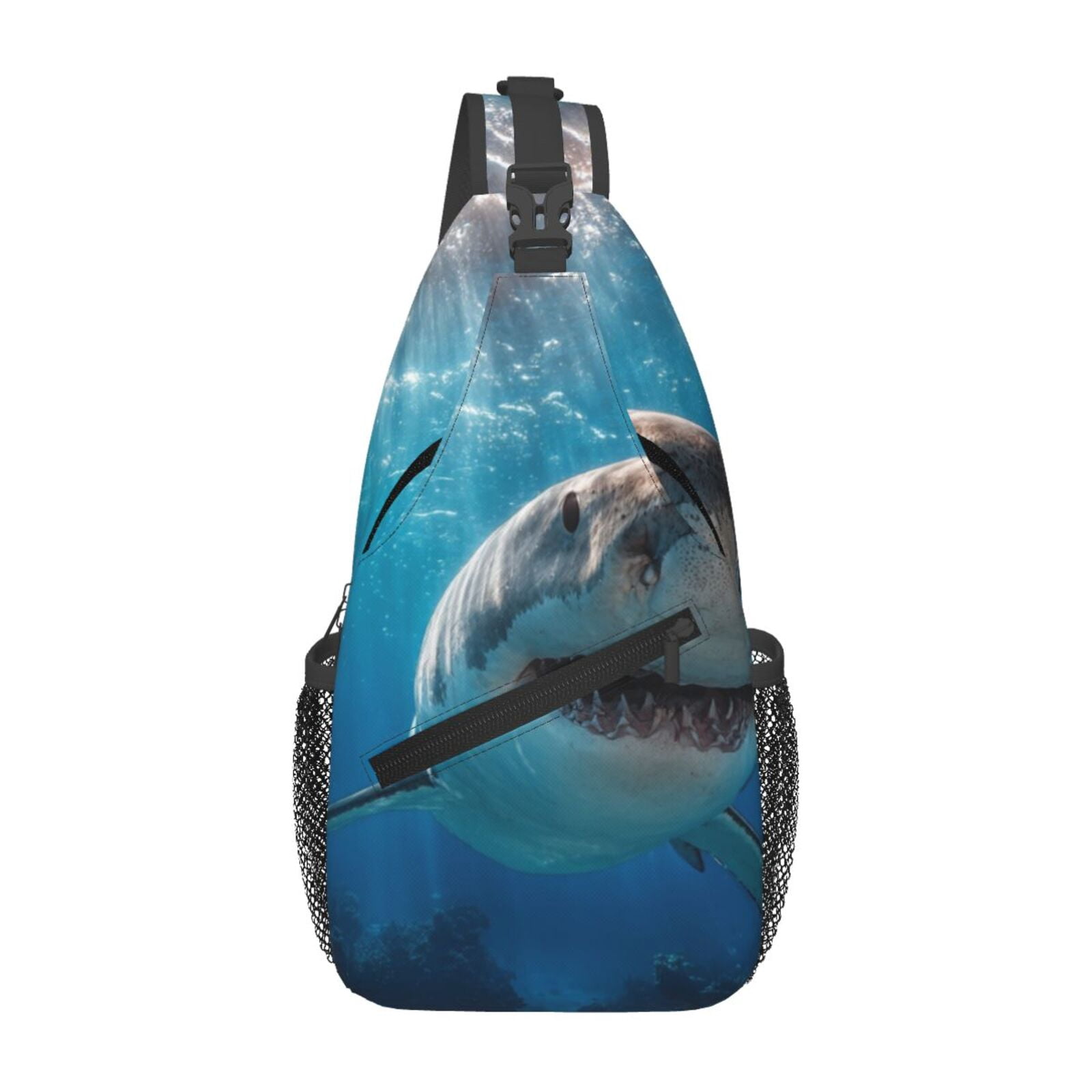 Juoritu Shark 3D Shark Sea Animals Ocean Sea Wave Men's Crossbody Chest ...