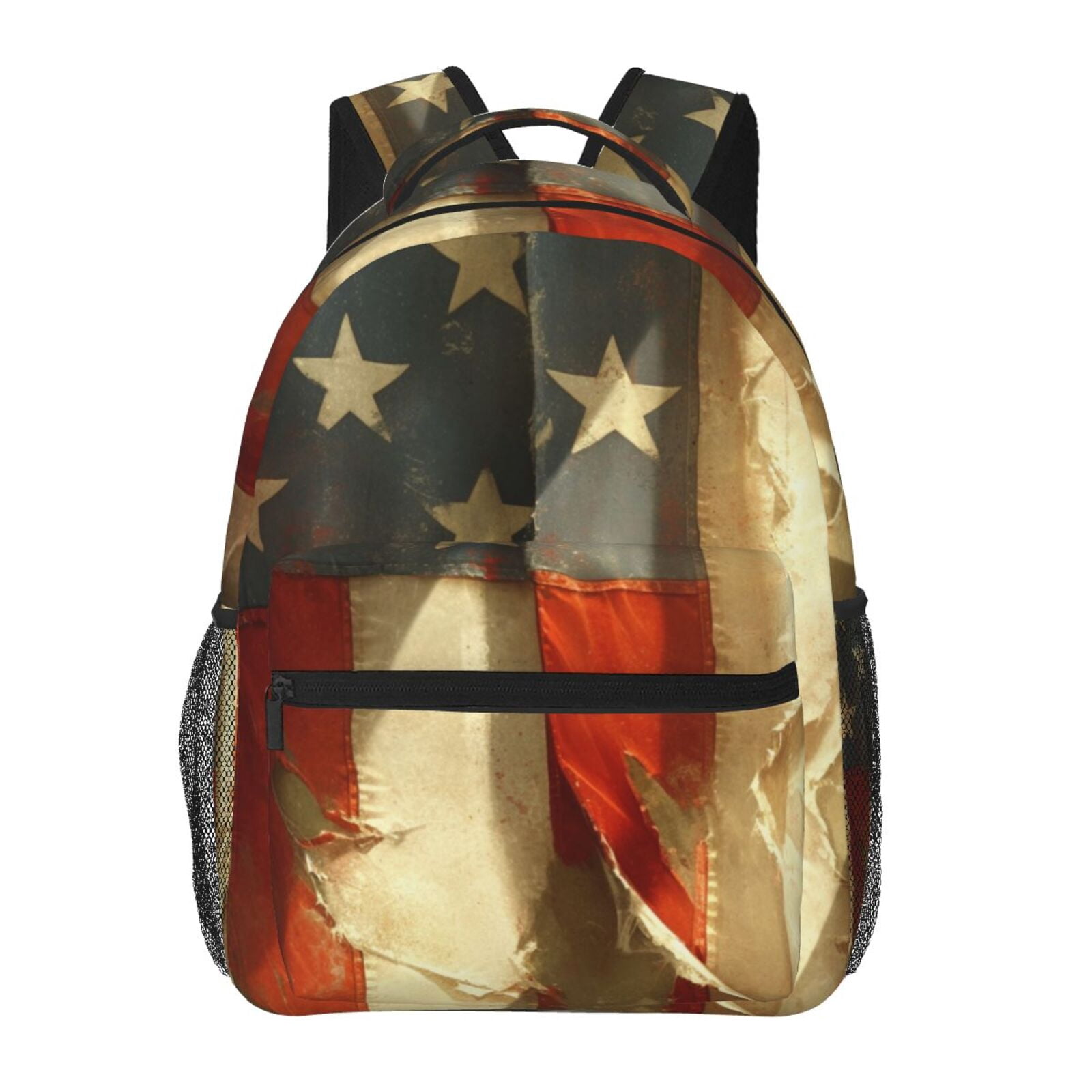 Juoritu USA American Flag Lightweight Backpack, Polyester Canvas with ...