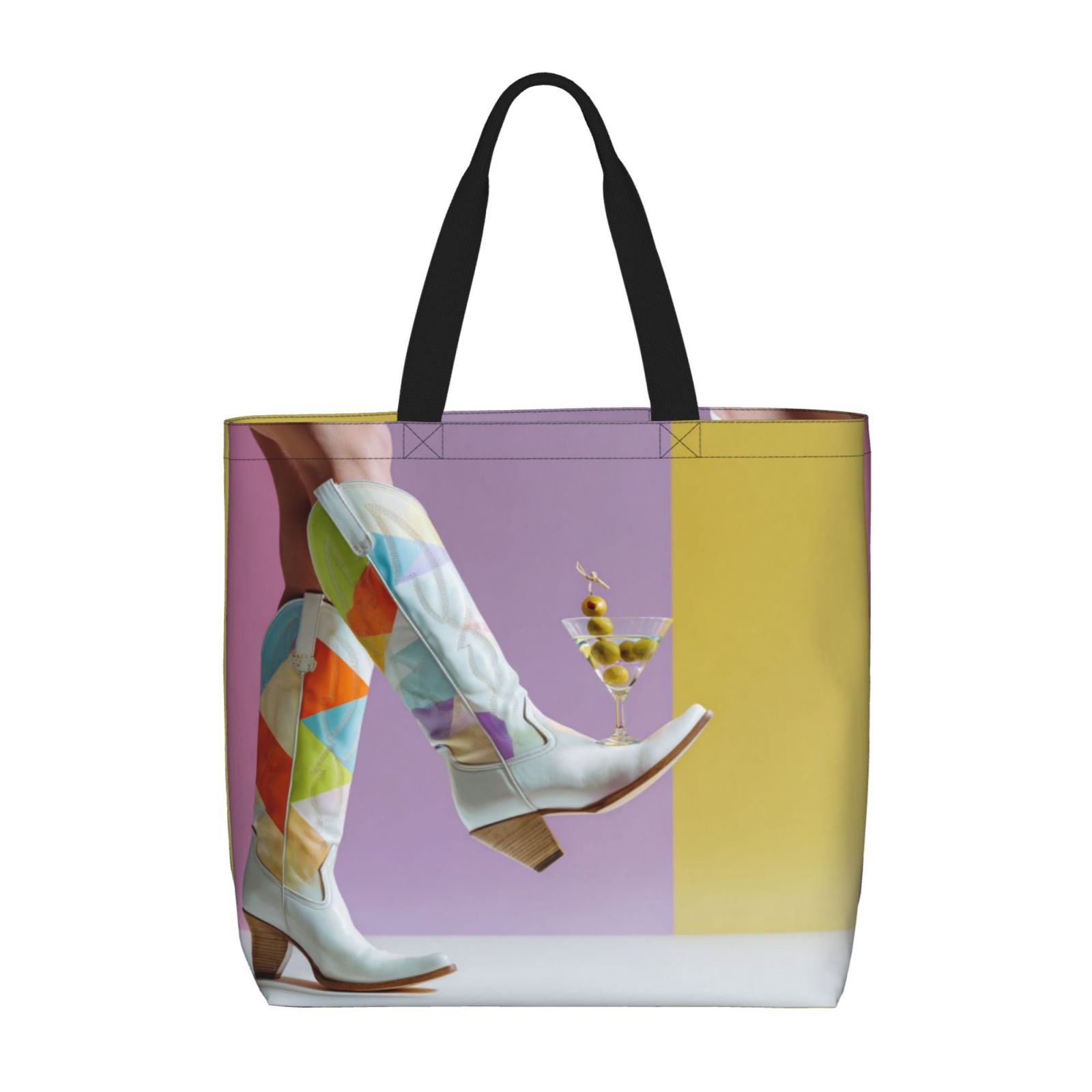 Juoritu Western Preppy Cowgirl Boots (7) Prints Tote Bag for Women ...