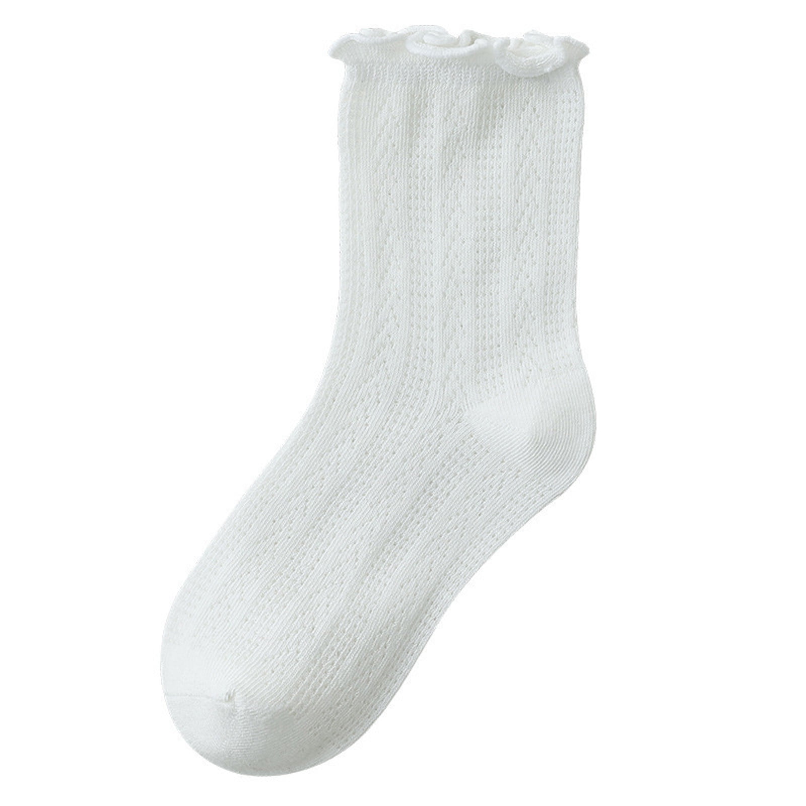 Juorvia Girls Sheer Frilly Socks Mid‑calf Seamless Toe Mesh Summer ...