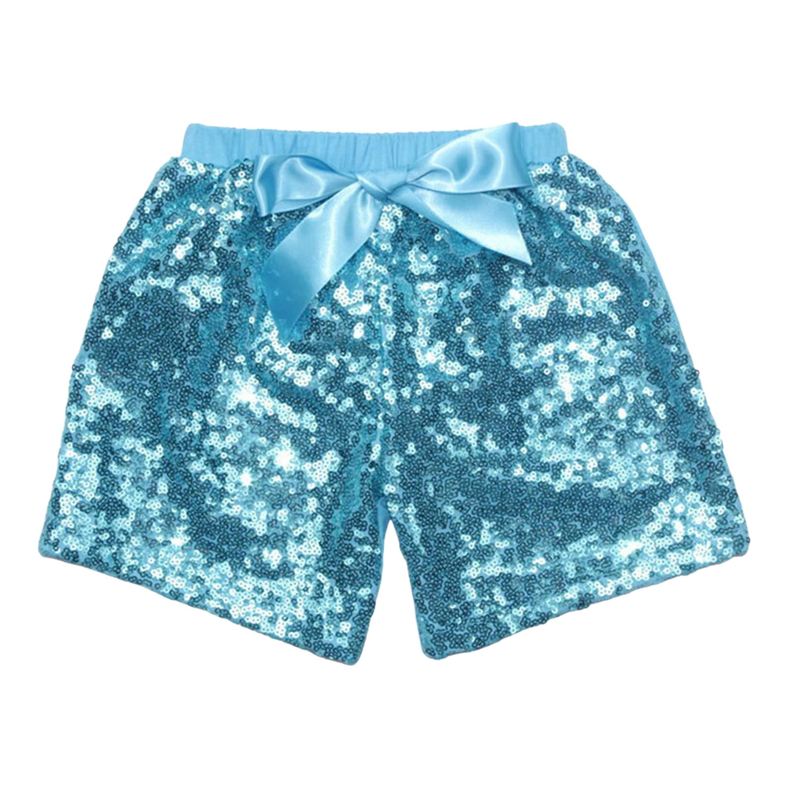 Juosiy Girls Fashion Glitter Sparkly Sequin Shorts Solid Color Bow ...