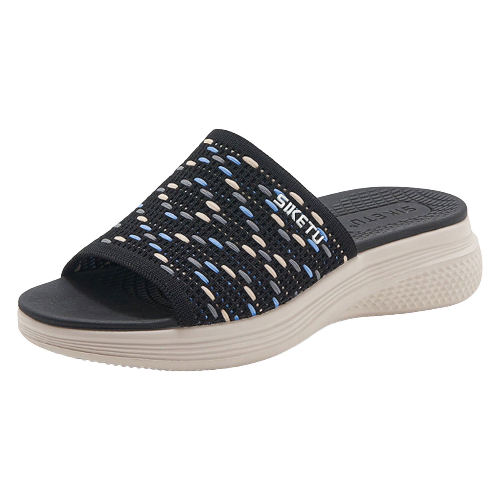 Juosiy Sandals for Women 2025 Knit Slip On Wedge Slides Lightweight ...