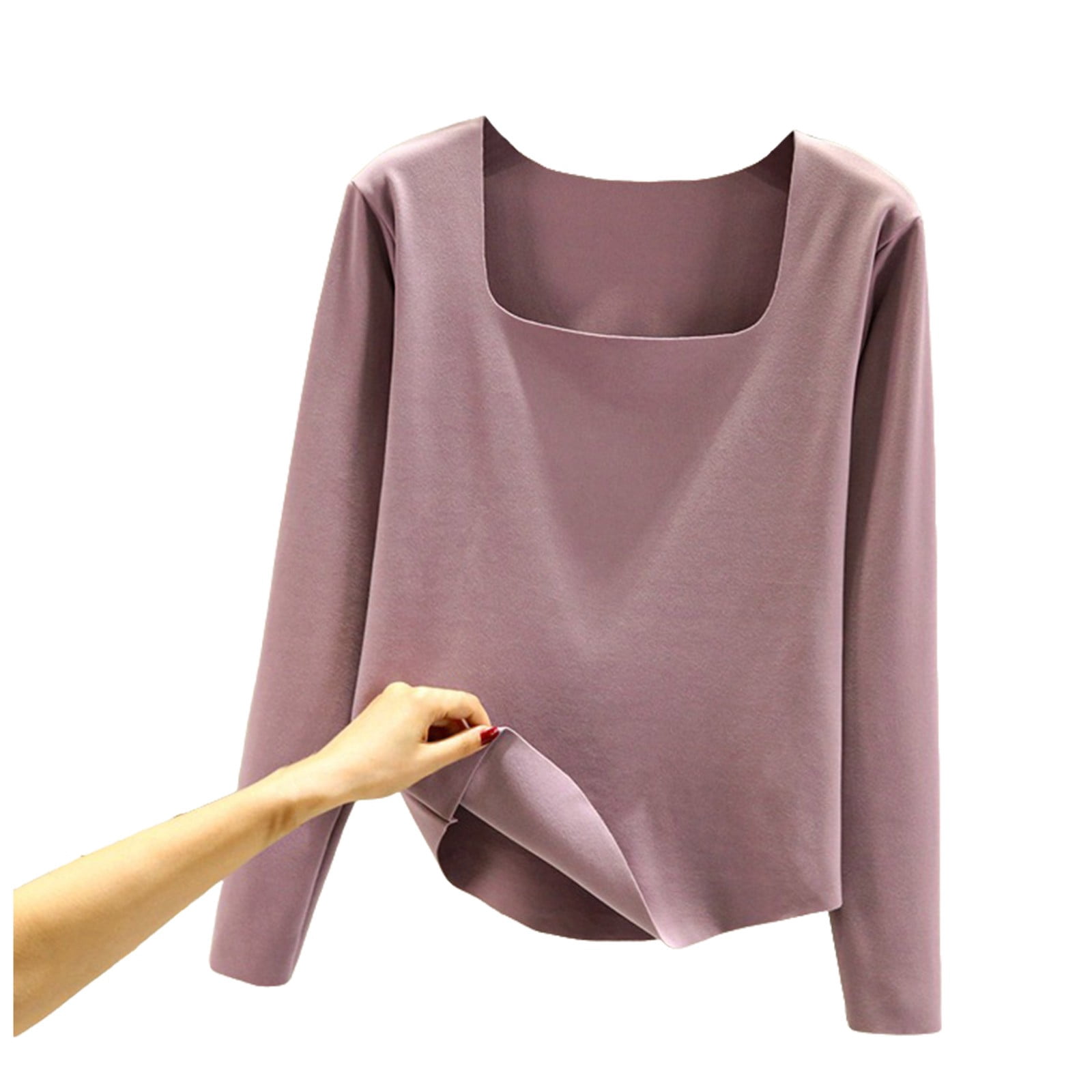 Juosiy Women Autumn and Winter Soft Cozy Blouse Solid Color Body Fit ...