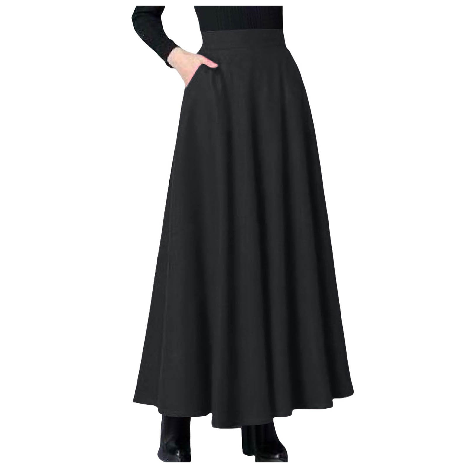Juosiy Women Plus Size Elegant Mid Length A Line Skirt High Waist Large ...