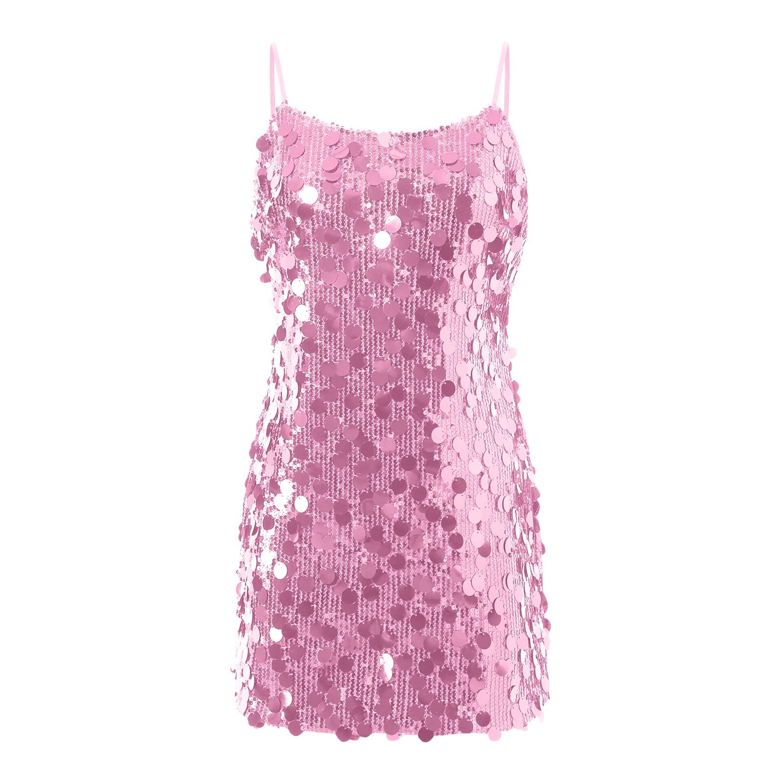 Juosiy Women Sexy Sequined Slim Backless Dress Trendy Solid Color ...