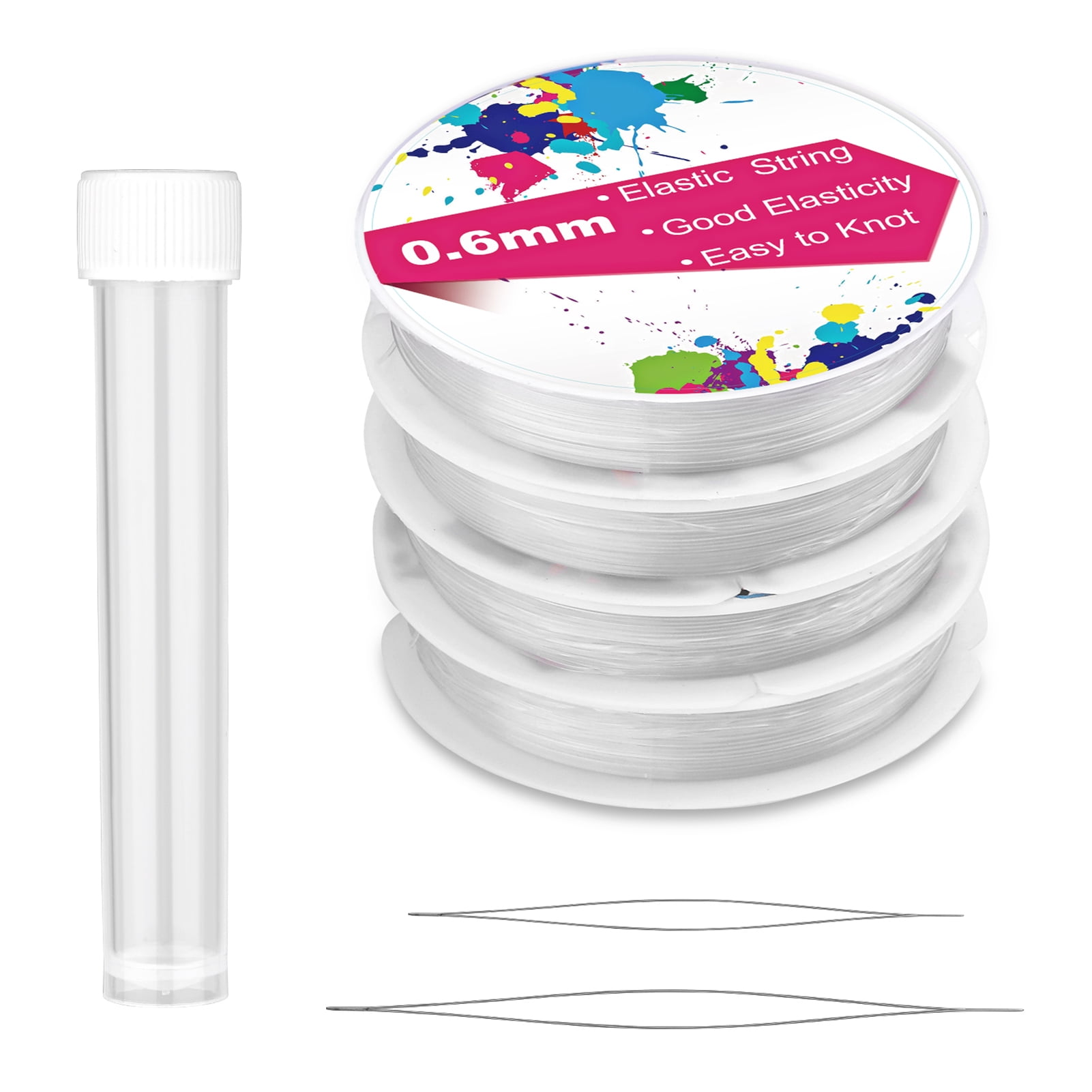 Jupean Elastic Stretch Thread Craft Weave Set with Big Eye Bead Needles ...