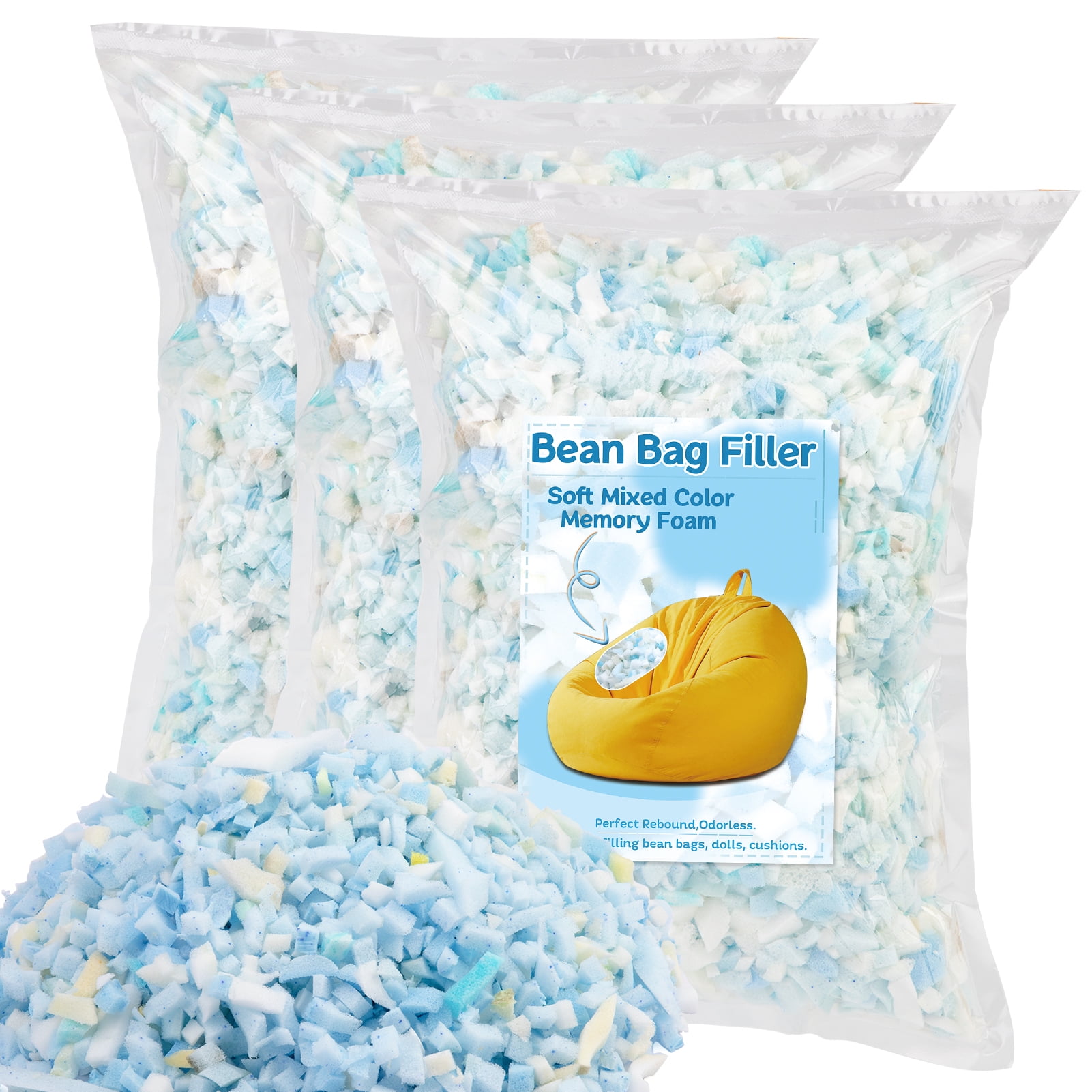 Jupean Shredded Foam Filling for Pillows, Couch Cushions, DIY Crafts ...