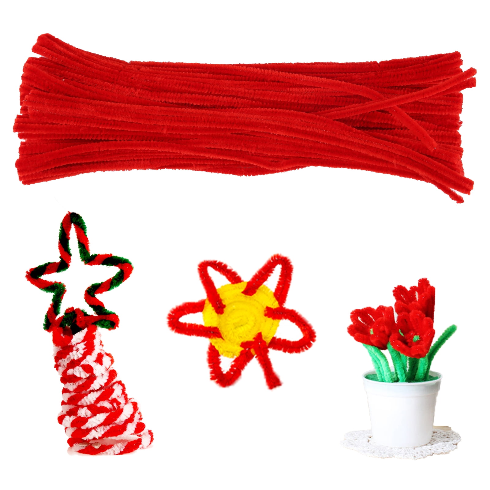 Jupean Pipe Cleaners, Easy to Bend and Form Art Pipe Cleaners for Kids ...