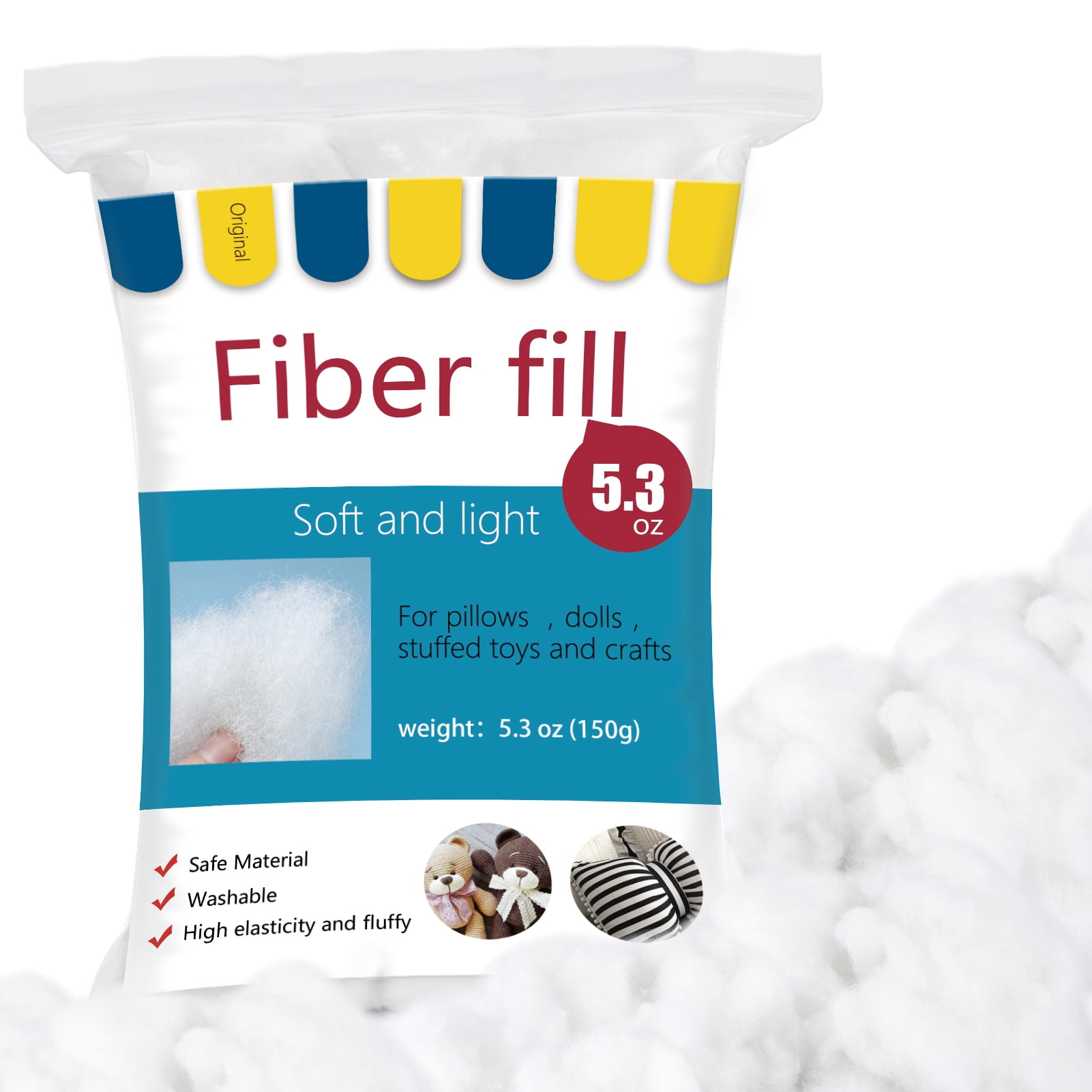Jupean Polyester Fiber Fill, Resilience Fill Fiber, Stuffing for Small ...