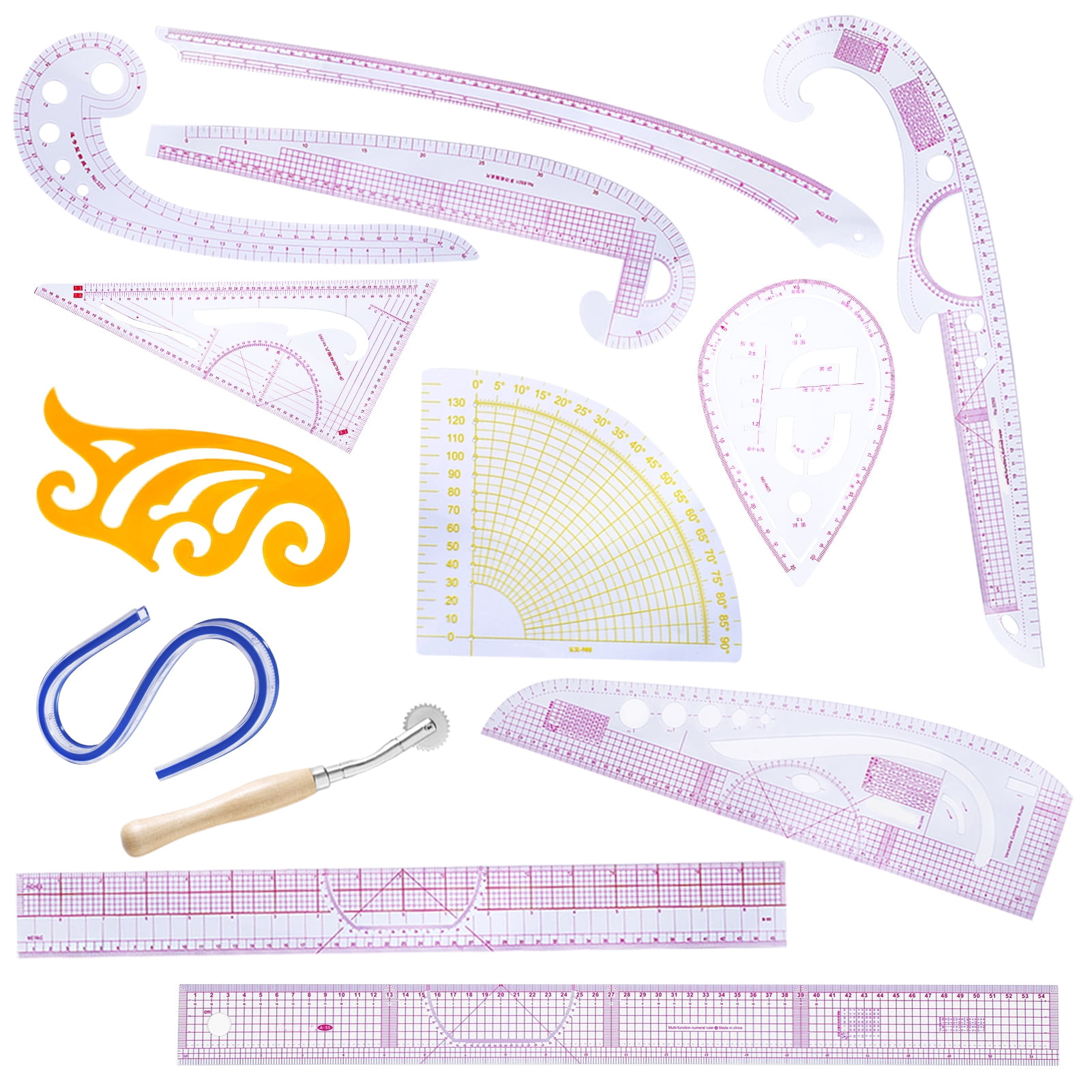 Jupean Sewing Ruler Set, Curved Tools Supplies for Beginners, Tailors ...