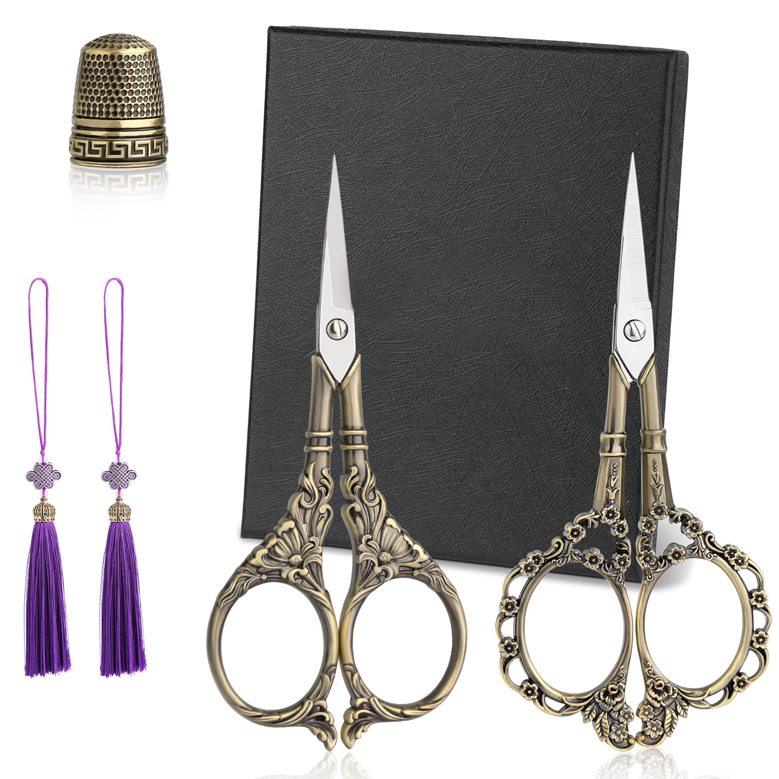 Jupean Vintage Stainless Steel Embroidery Scissors, 5", Multicolor, 5 ...