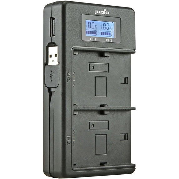 Jupio USB Dedicated Duo Charger LCD for Panasonic DMW-BLF19E Batteries ...