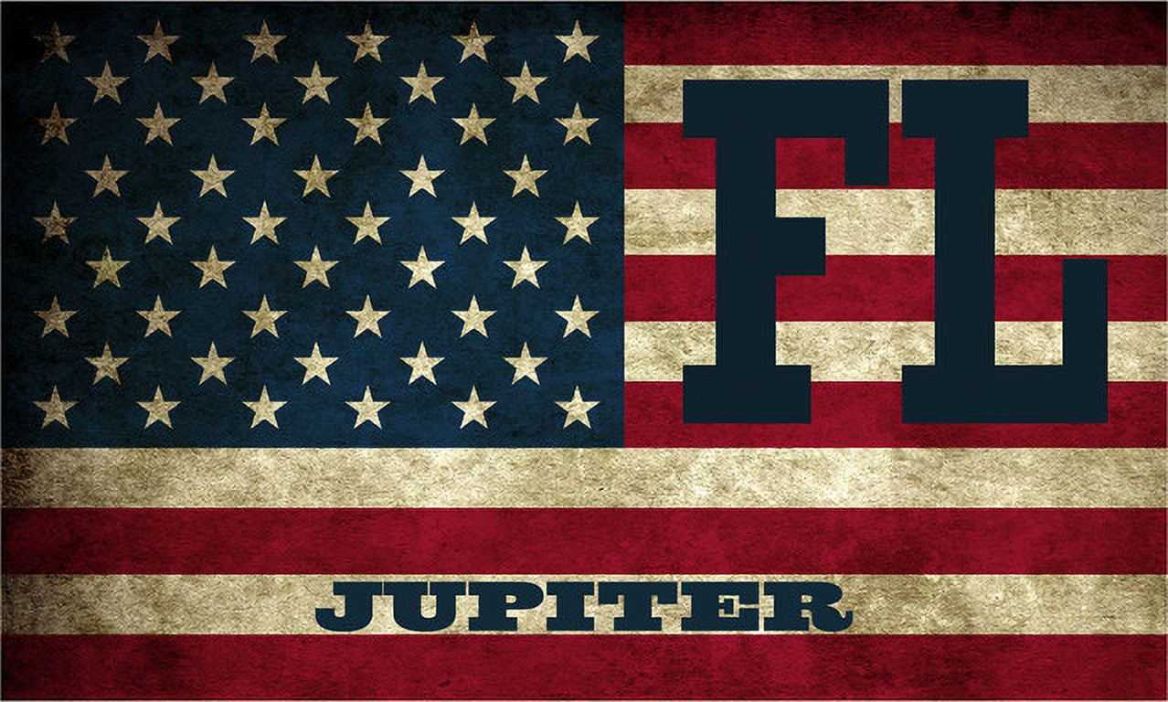 Jupiter FL Florida Palm Beach County Vintage US Flag Decal Bumper ...