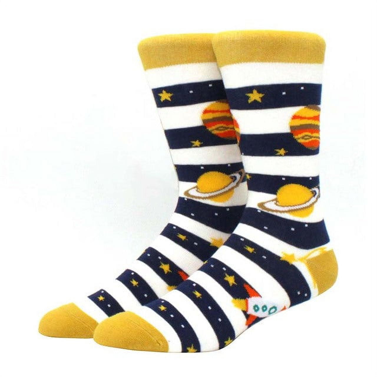 Jupiter and Saturn Planet Space Socks (Adult Large - Men's Shoe Sizes 8 ...