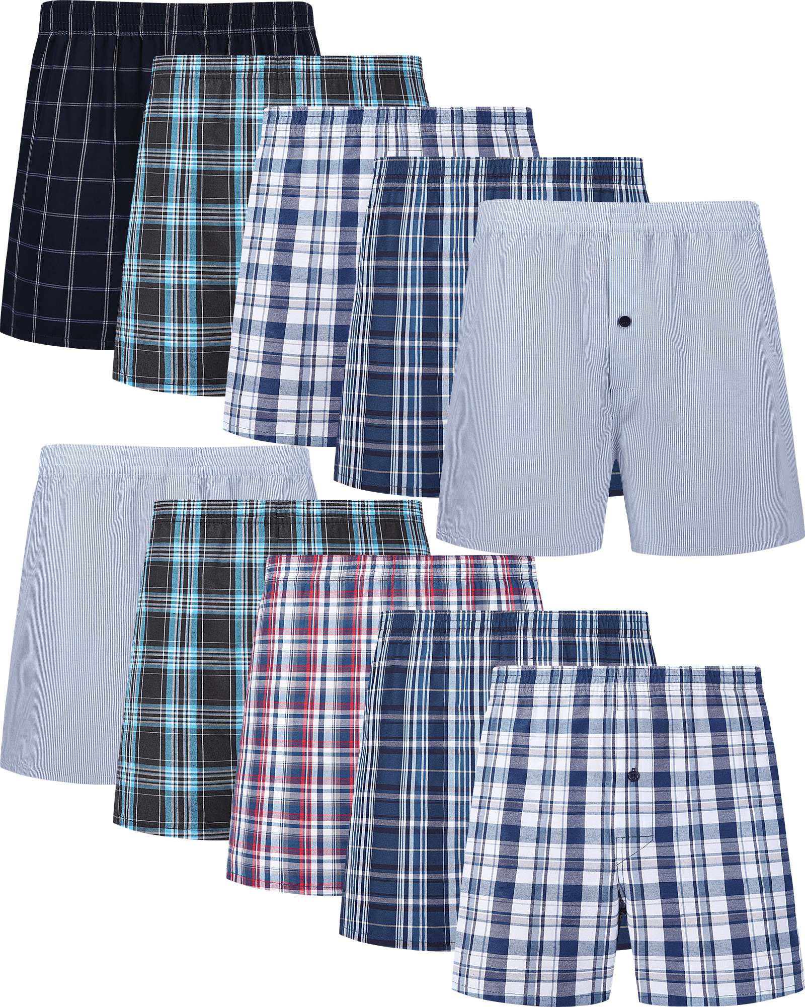 Onimisc Men's Woven Boxers Underwear Pack Cotton Boxer Shorts Assorted ...