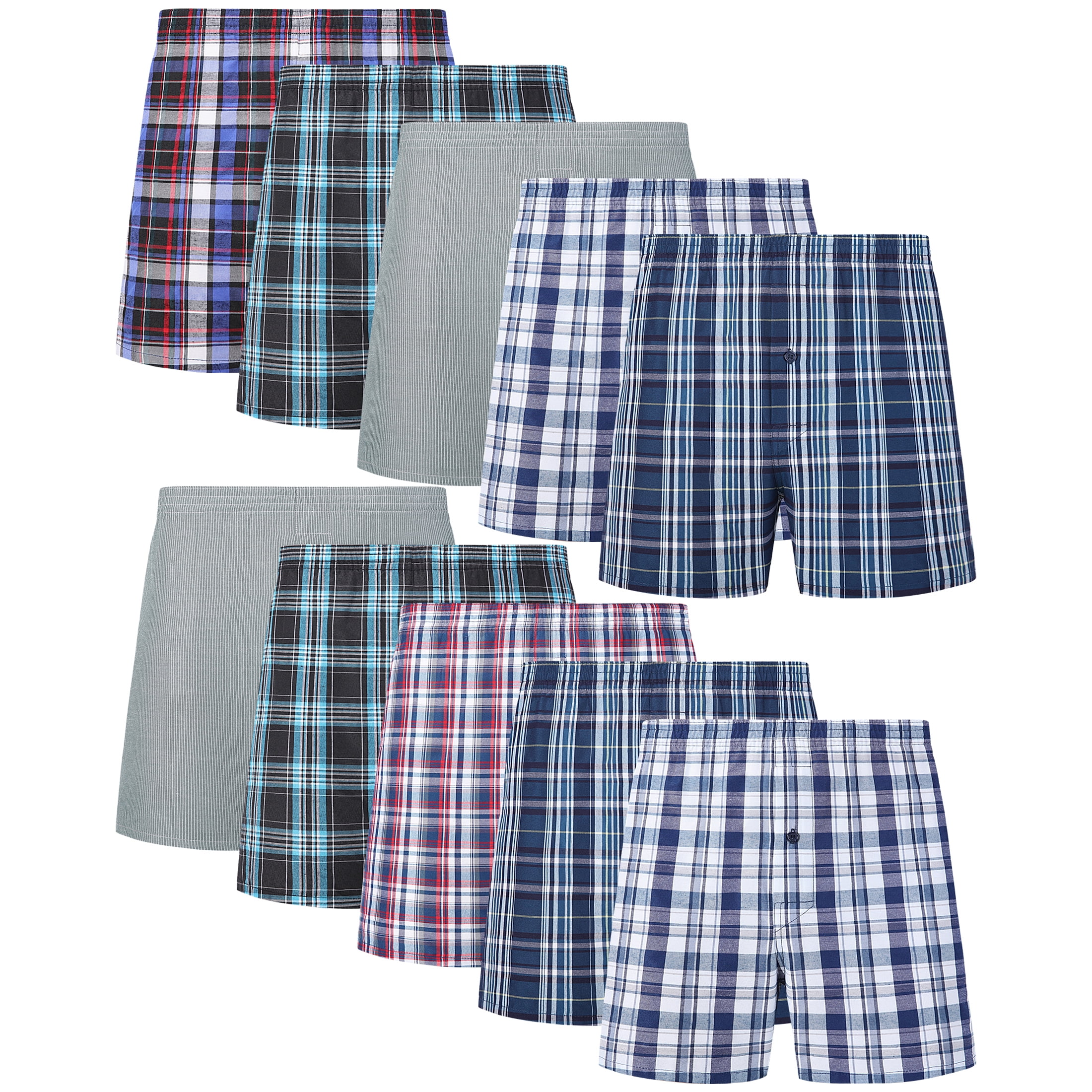 JupiterSecret Men's Boxers Underwear 100% Cotton Woven Boxers for Men ...