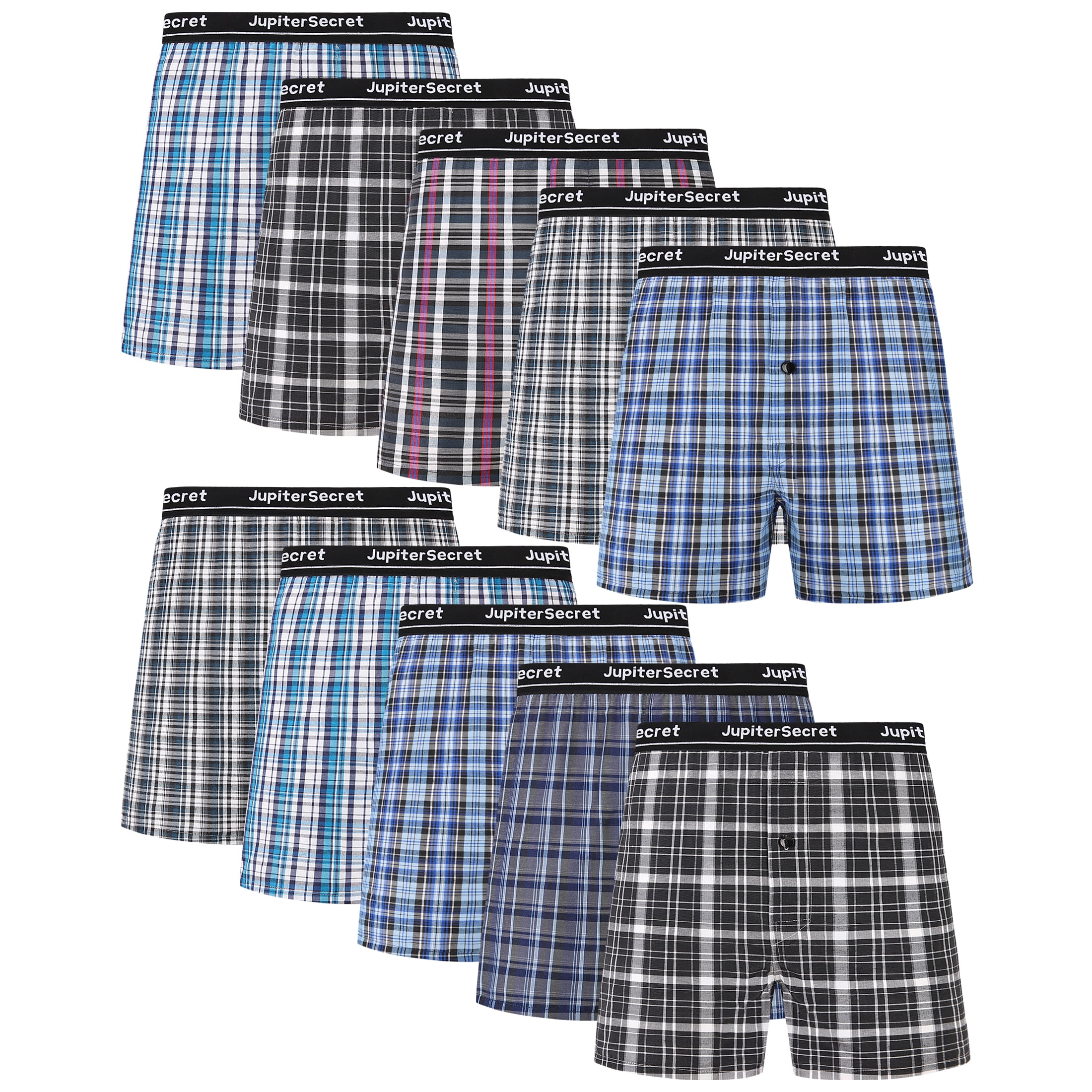 Onimisc Men's Boxers Underwear Cotton Woven Boxers for Men Pack Boxer ...