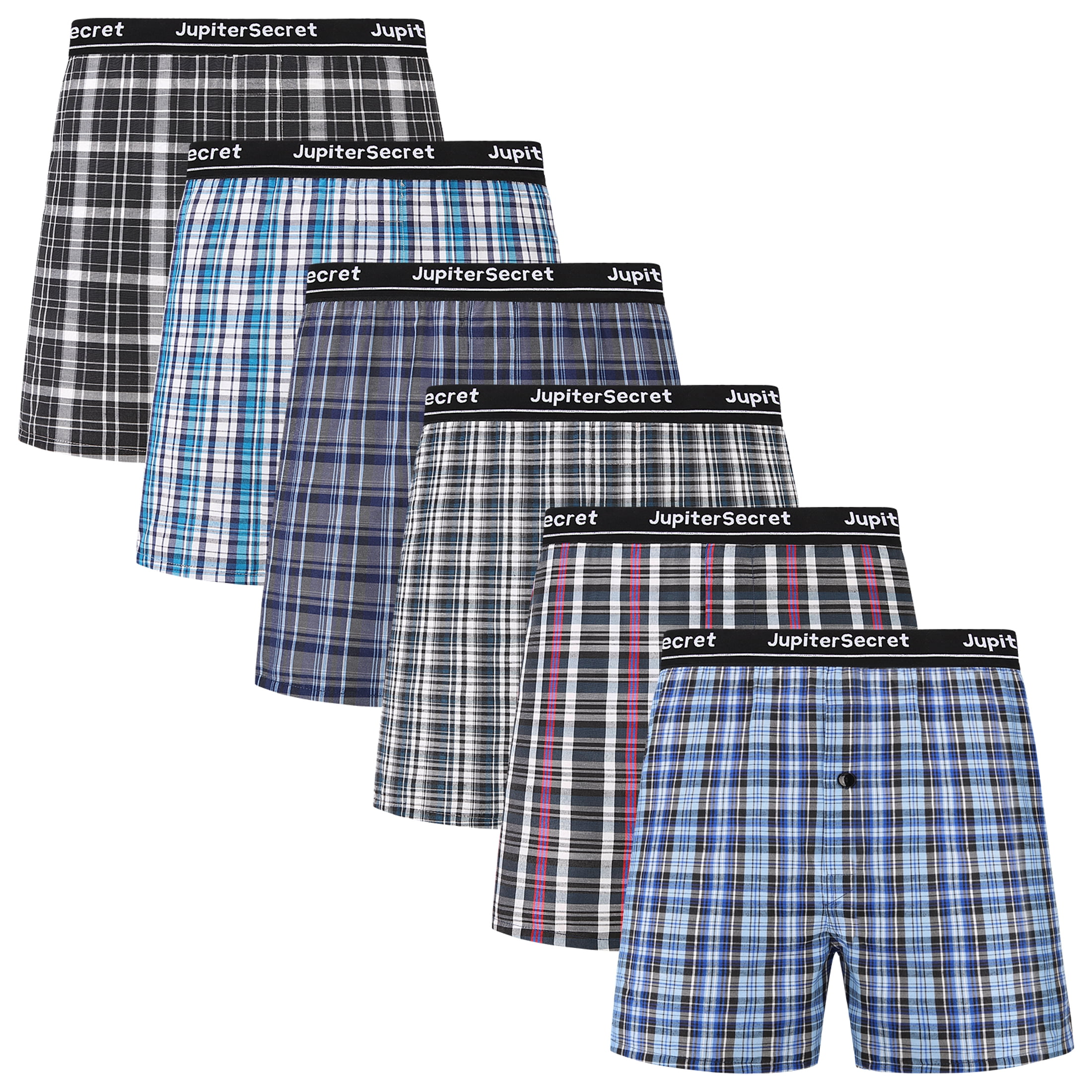 Onimisc Men's Boxers Underwear Cotton Woven Boxers for Men Pack Boxer ...