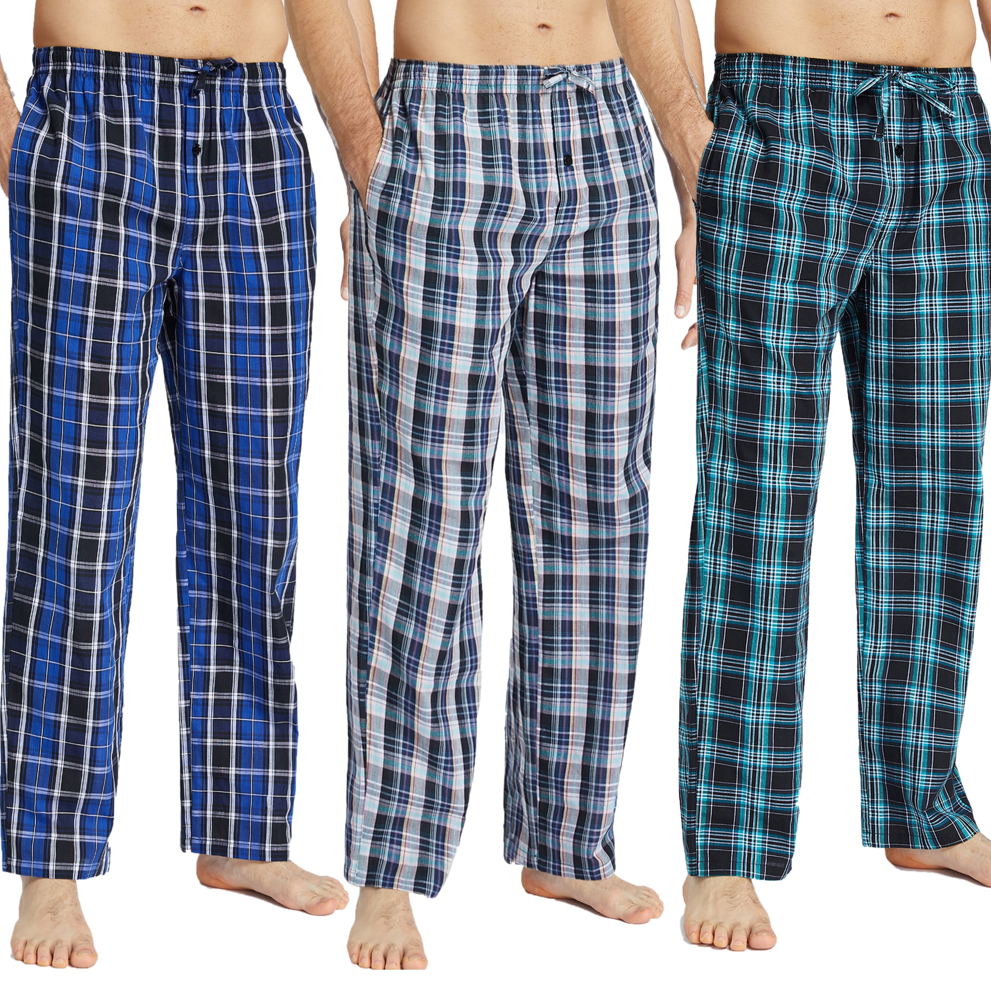 Onimisc Mens Pajama Pants Cotton Plaid Sleep & Lounge Pants, PJ Bottoms ...