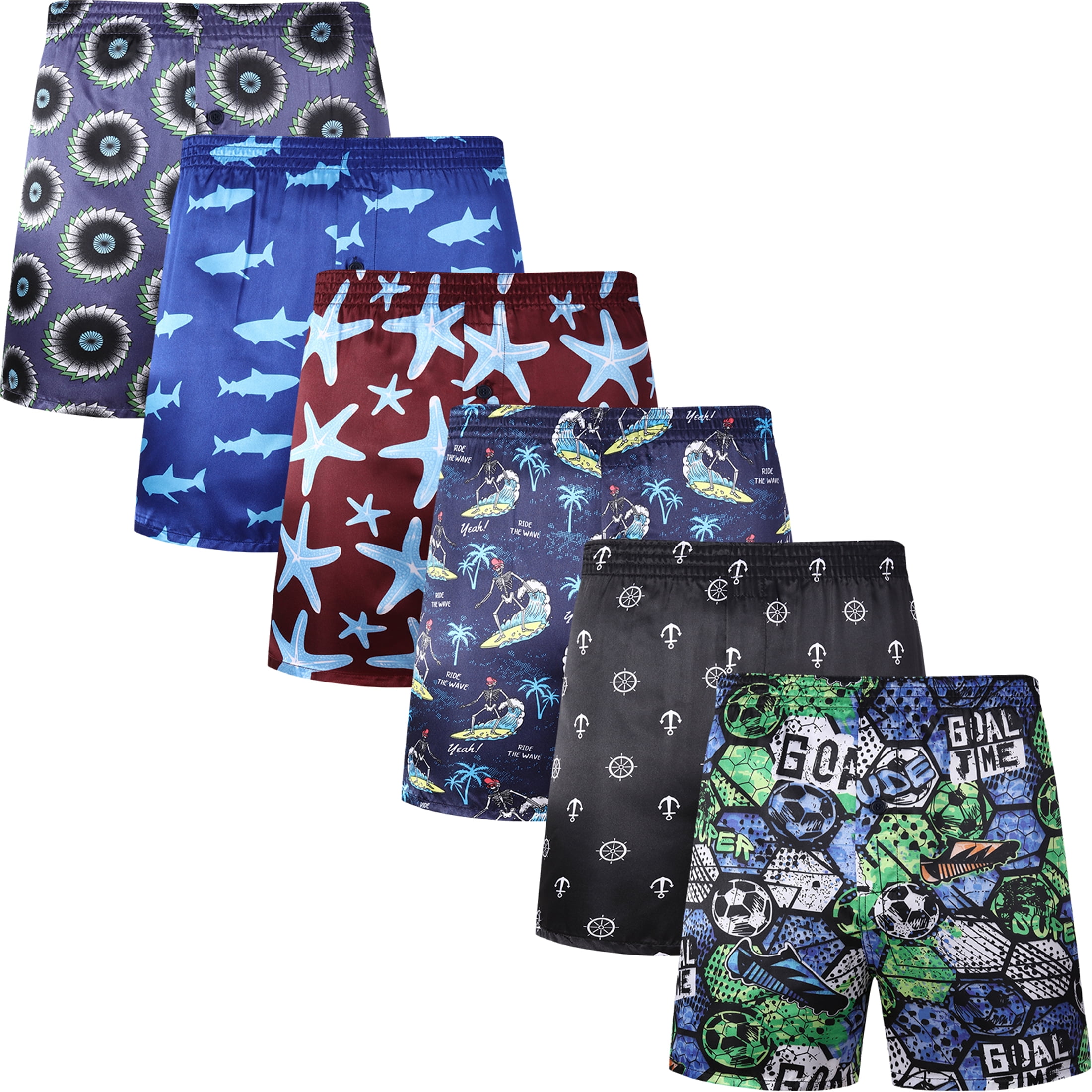 JupiterSecret Mens Satin Boxer Shorts Pack, Silk Feeling Sleep Shorts ...
