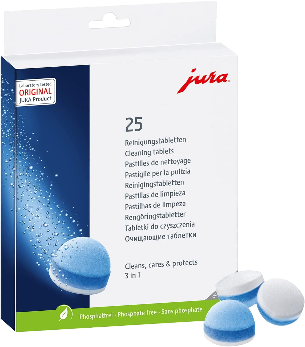 JURA 3-Phase Cleaning Tablets, 25-Count, For Espresso Machines ...