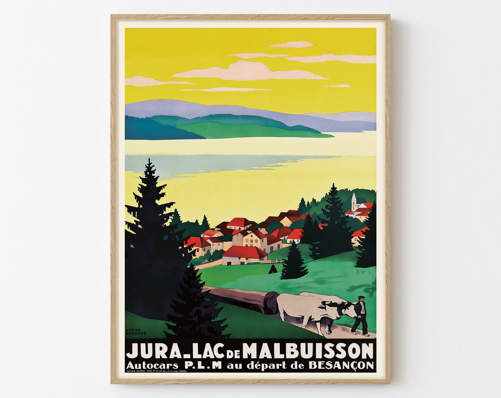 Jura Lac de Malbuisson France Vintage Travel Poster Fine Art Print ...